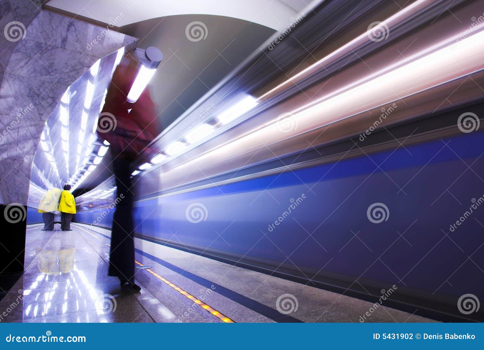 People and Fast Train in Subway Stock Photo - Image of enter, indoor ...