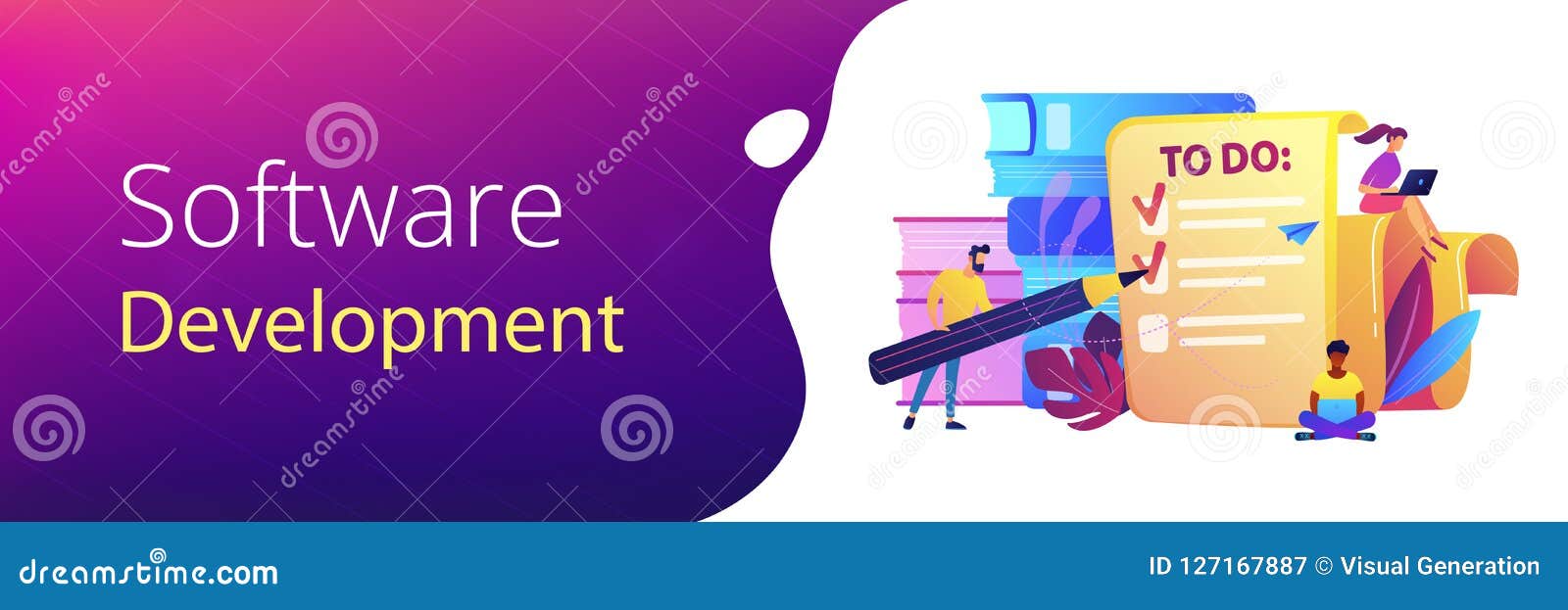 Task Management it Header or Footer Banner Stock Vector - Illustration ...