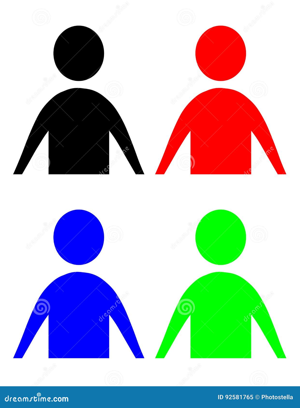 People Figure Icons Vector in Multiple Colors Stock Vector ...