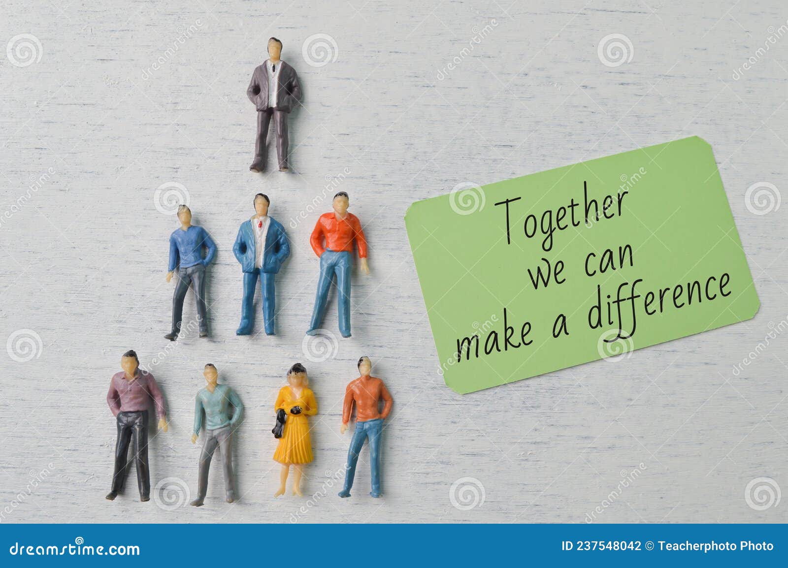 People Figures Standing Together with Text TOGETHER we CAN MAKE a ...