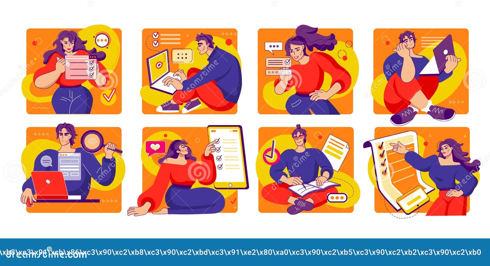 People Fill Out Forms. Web Site Customer Satisfaction Survey, User ...