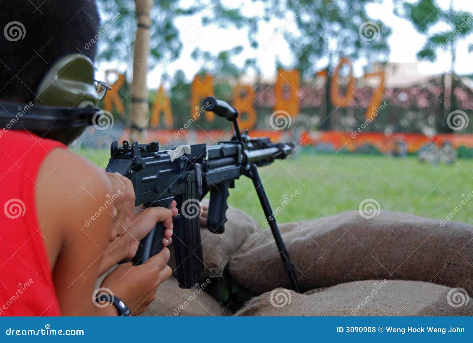 People firing machine gun stock photo. Image of military - 3090908