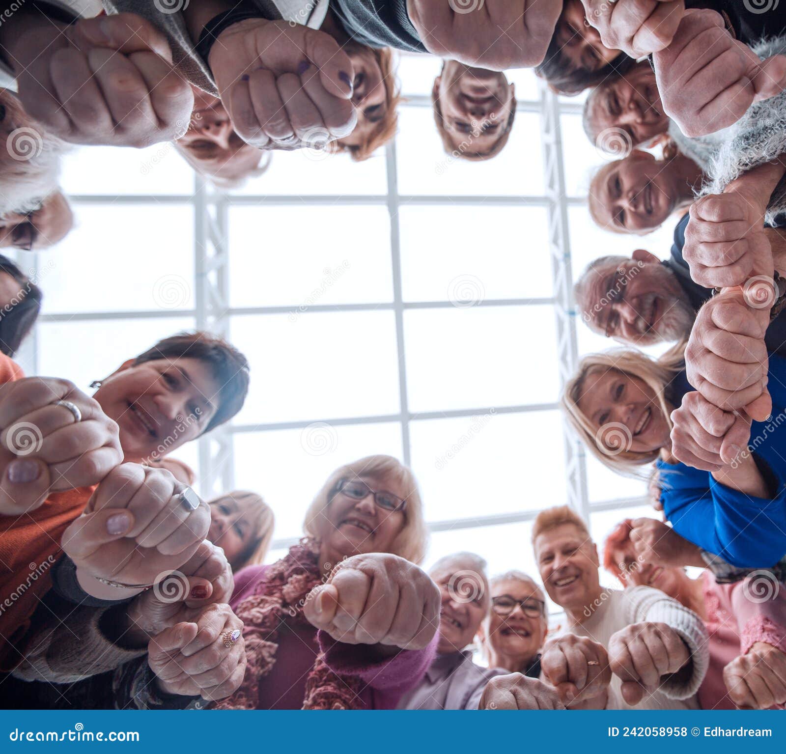 People Fist Together Circle Teamwork Concept Stock Photo - Image of ...