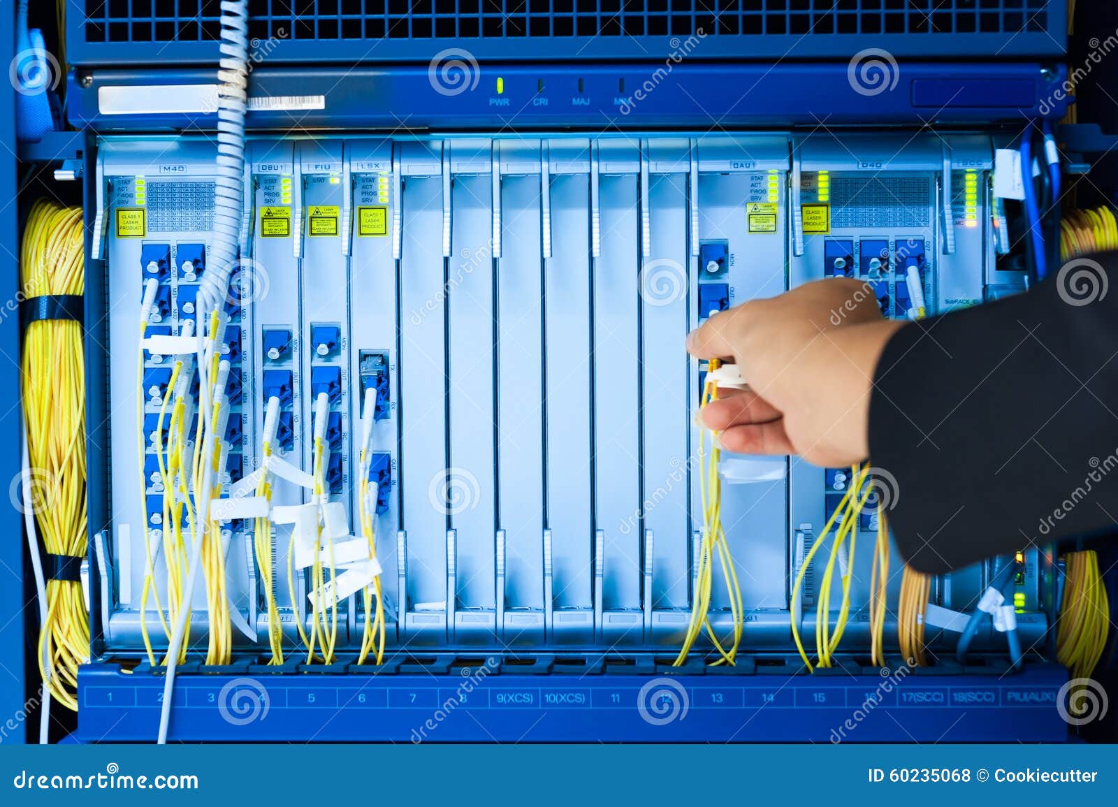 People Fix Core Switch in Network Room Stock Photo - Image of network ...