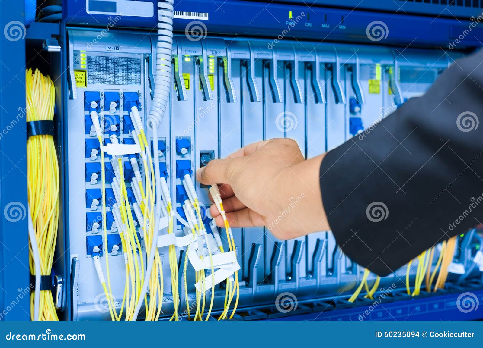 People Fix Core Switch in Network Room Stock Photo - Image of service ...