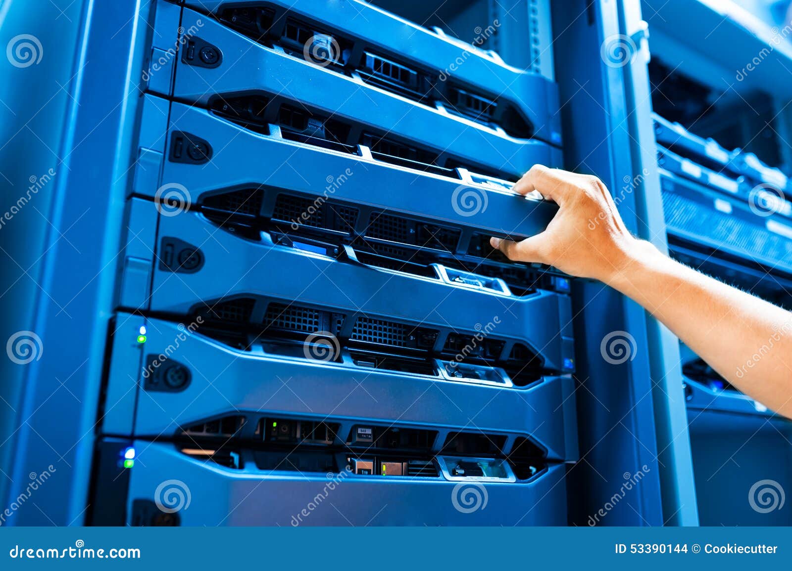 People Fix Server Network in Data Room Stock Photo - Image of data ...