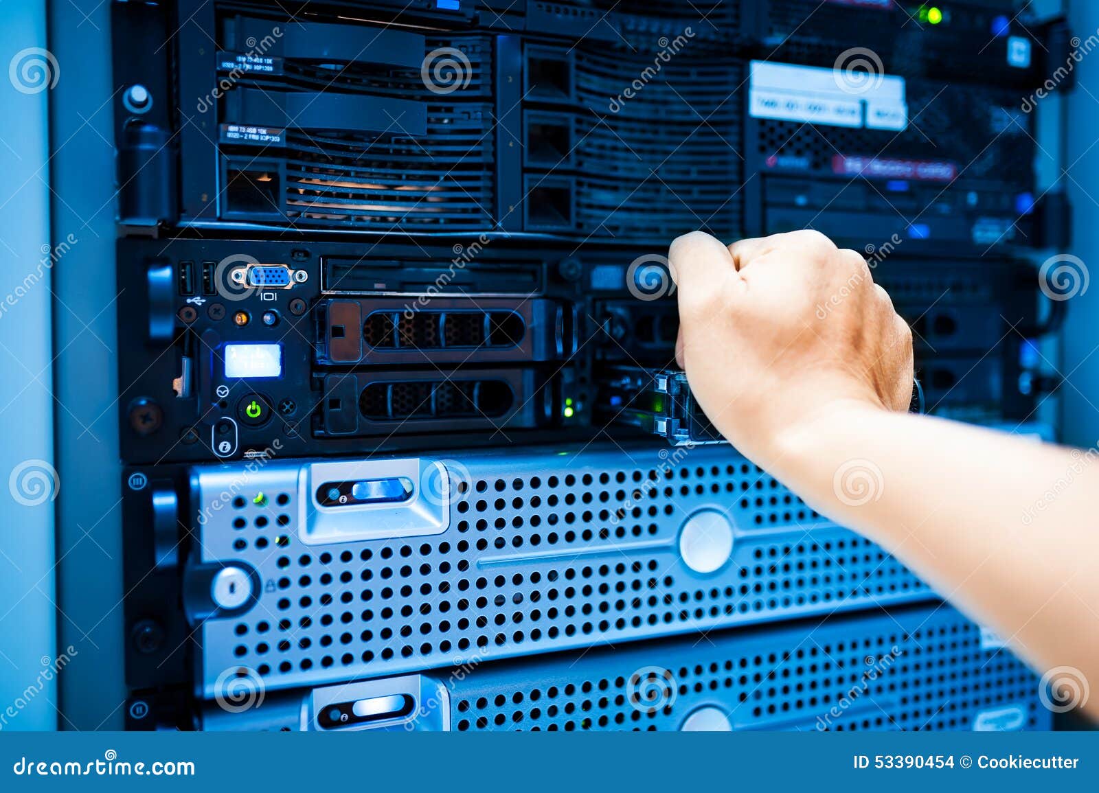 People Fix Server Network in Data Room Stock Photo - Image of tech ...