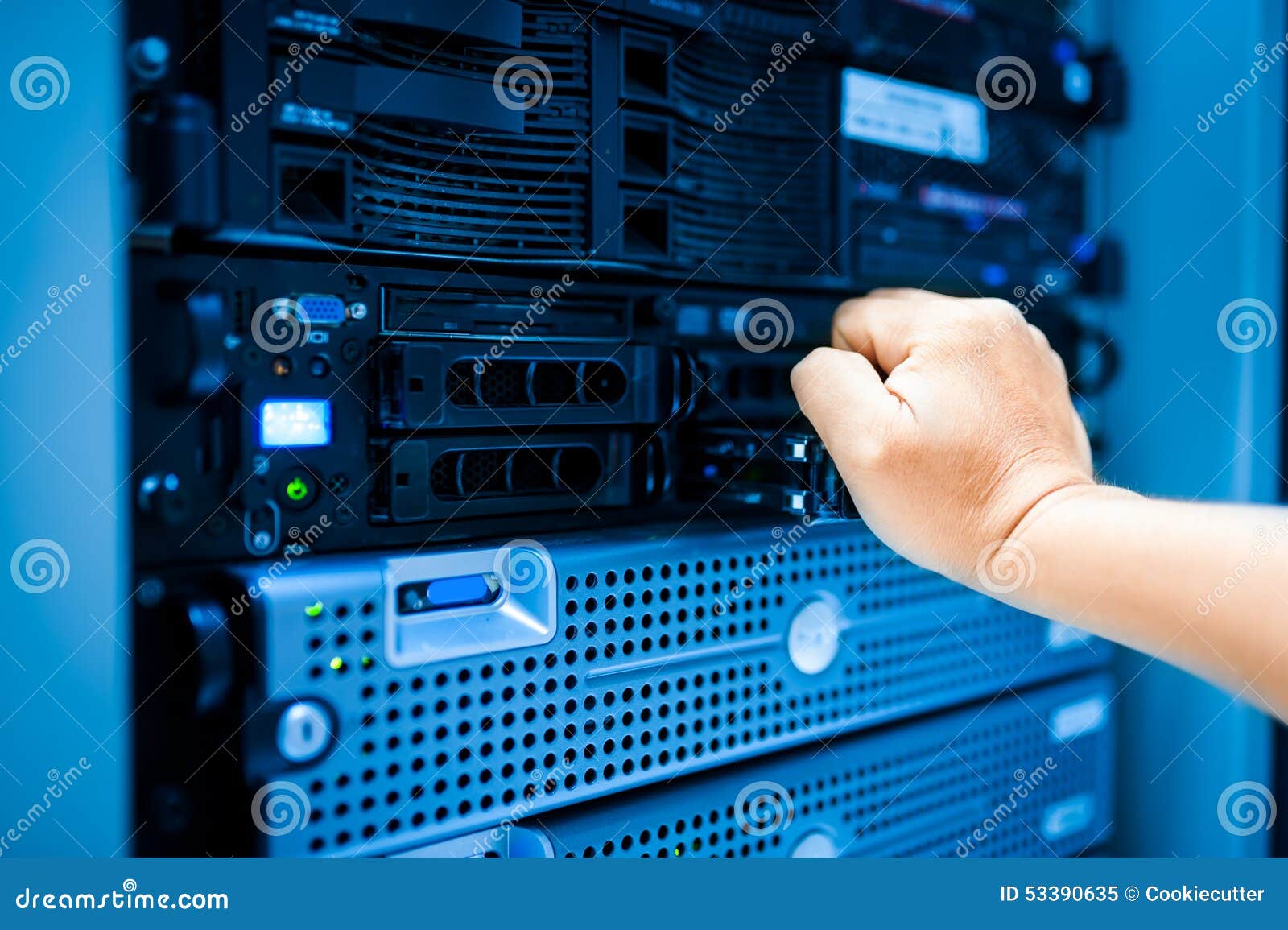 People Fix Server Network in Data Room Stock Image - Image of system ...