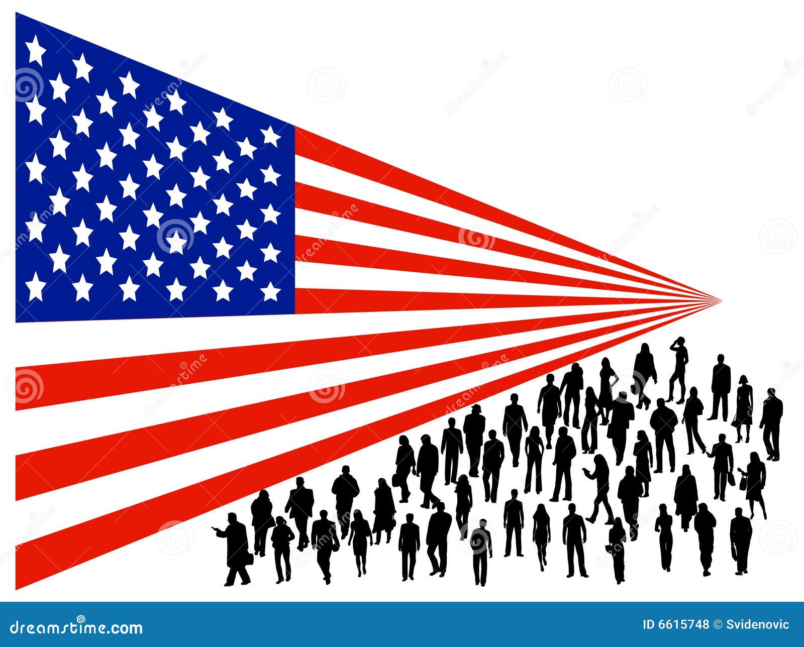 People and flag stock vector. Illustration of artistic - 6615748