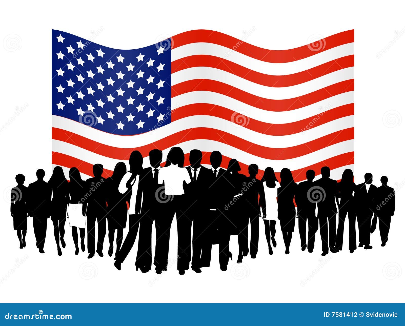 People and flag stock vector. Illustration of graphic - 7581412