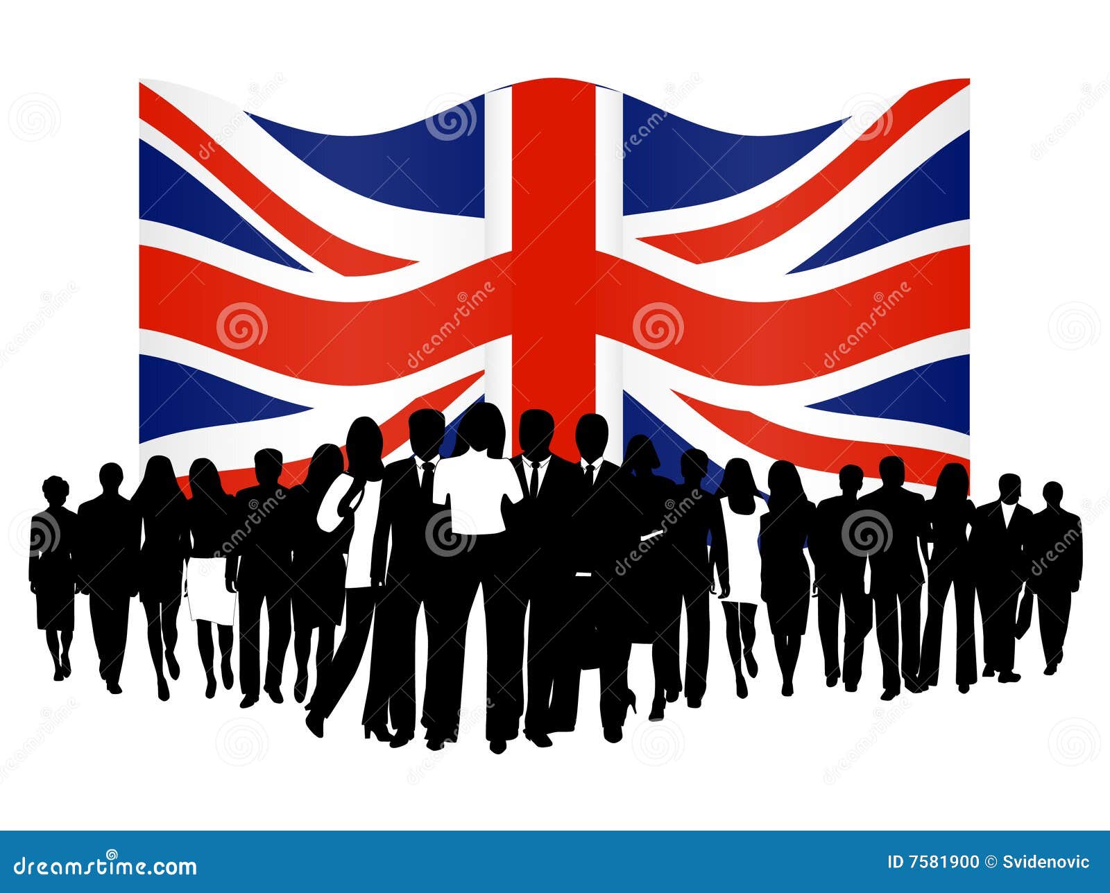 People and flag stock vector. Illustration of national - 7581900