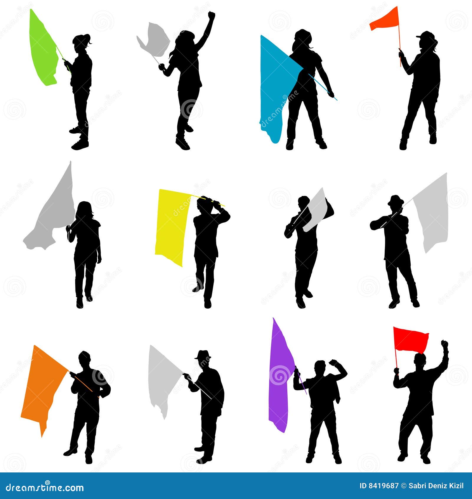People with flag stock vector. Illustration of flag, people - 8419687