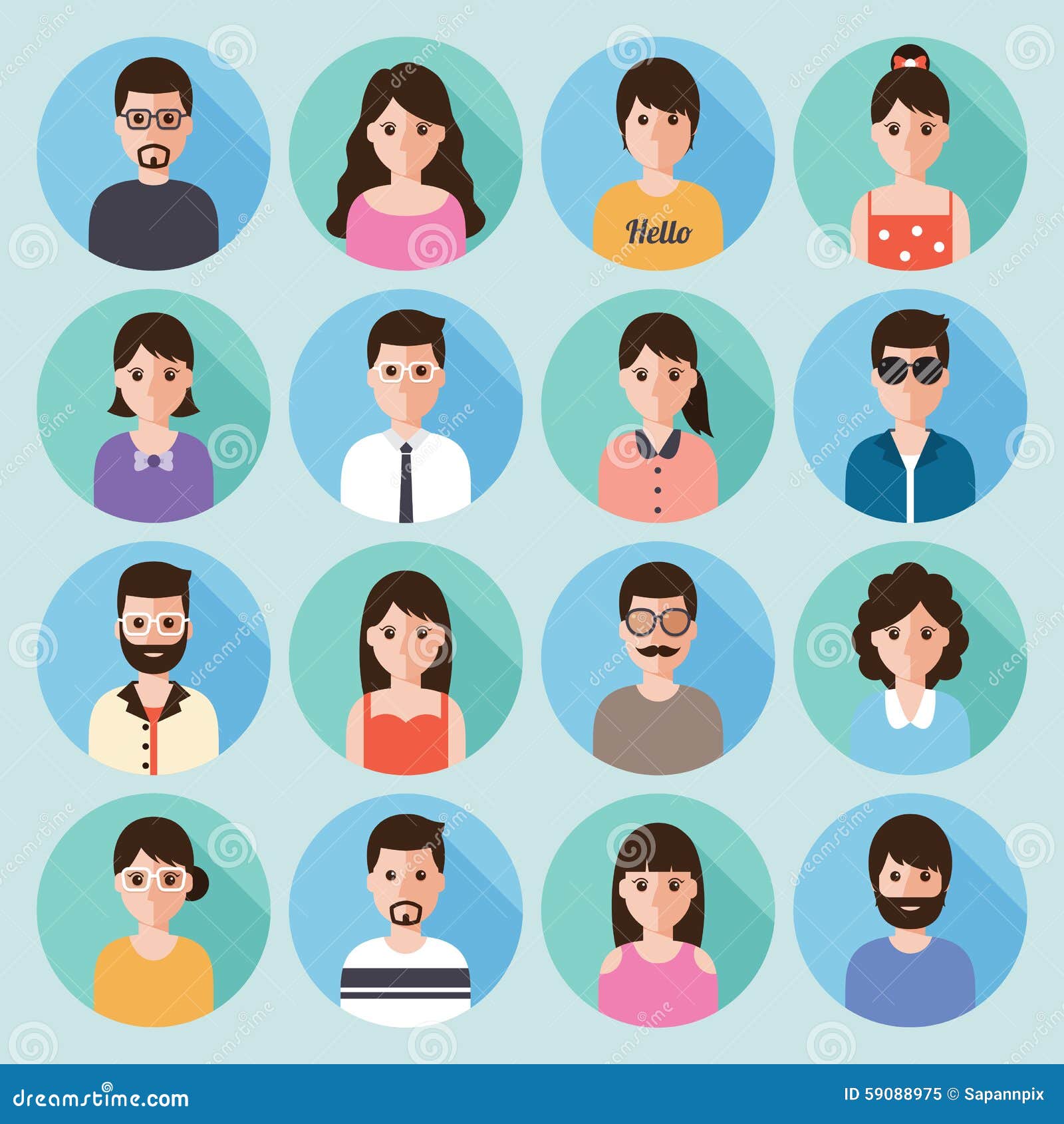 People flat icon stock vector. Illustration of woman - 59088975