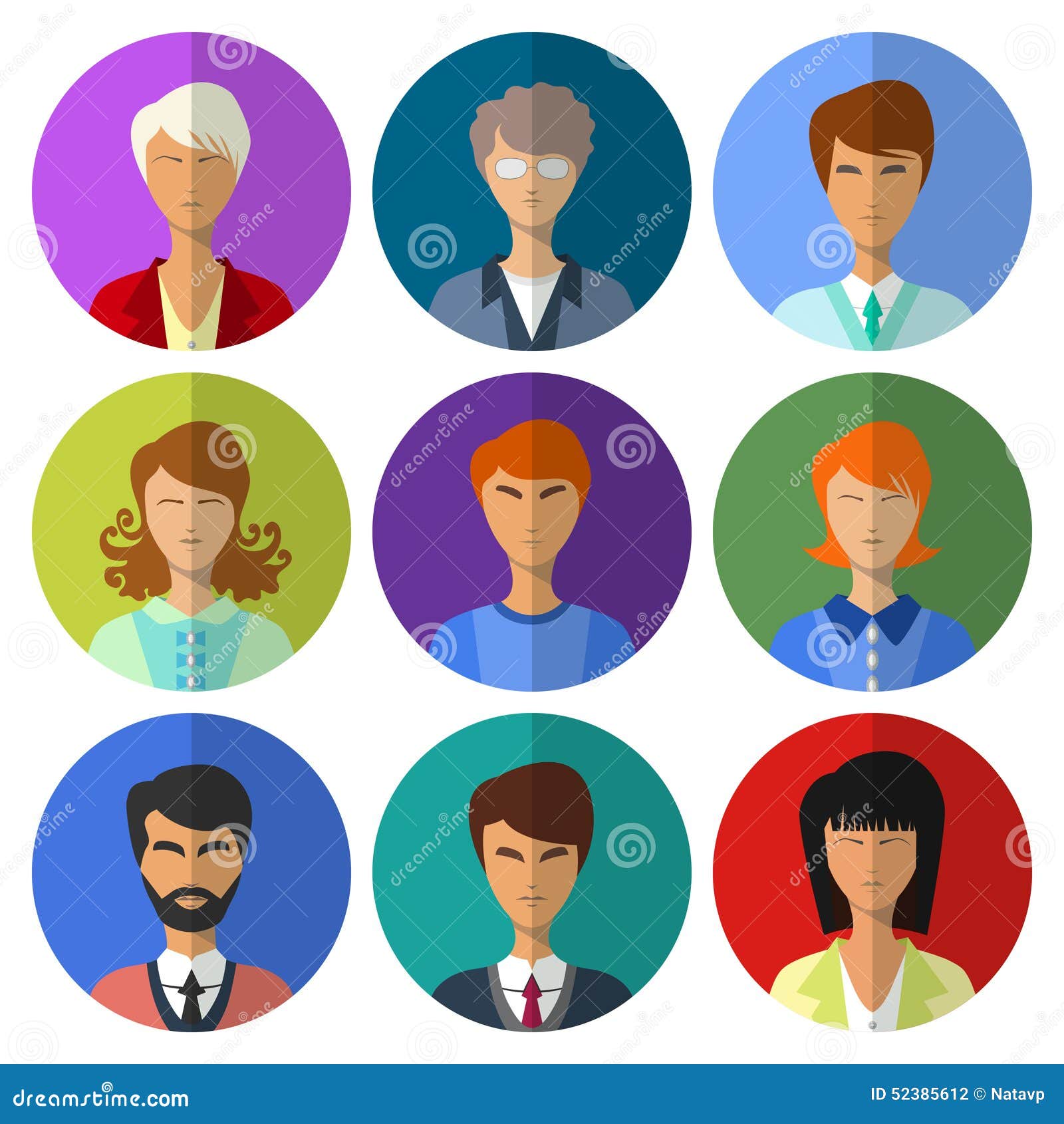 People Flat Icons Collection Stock Vector - Illustration of ...
