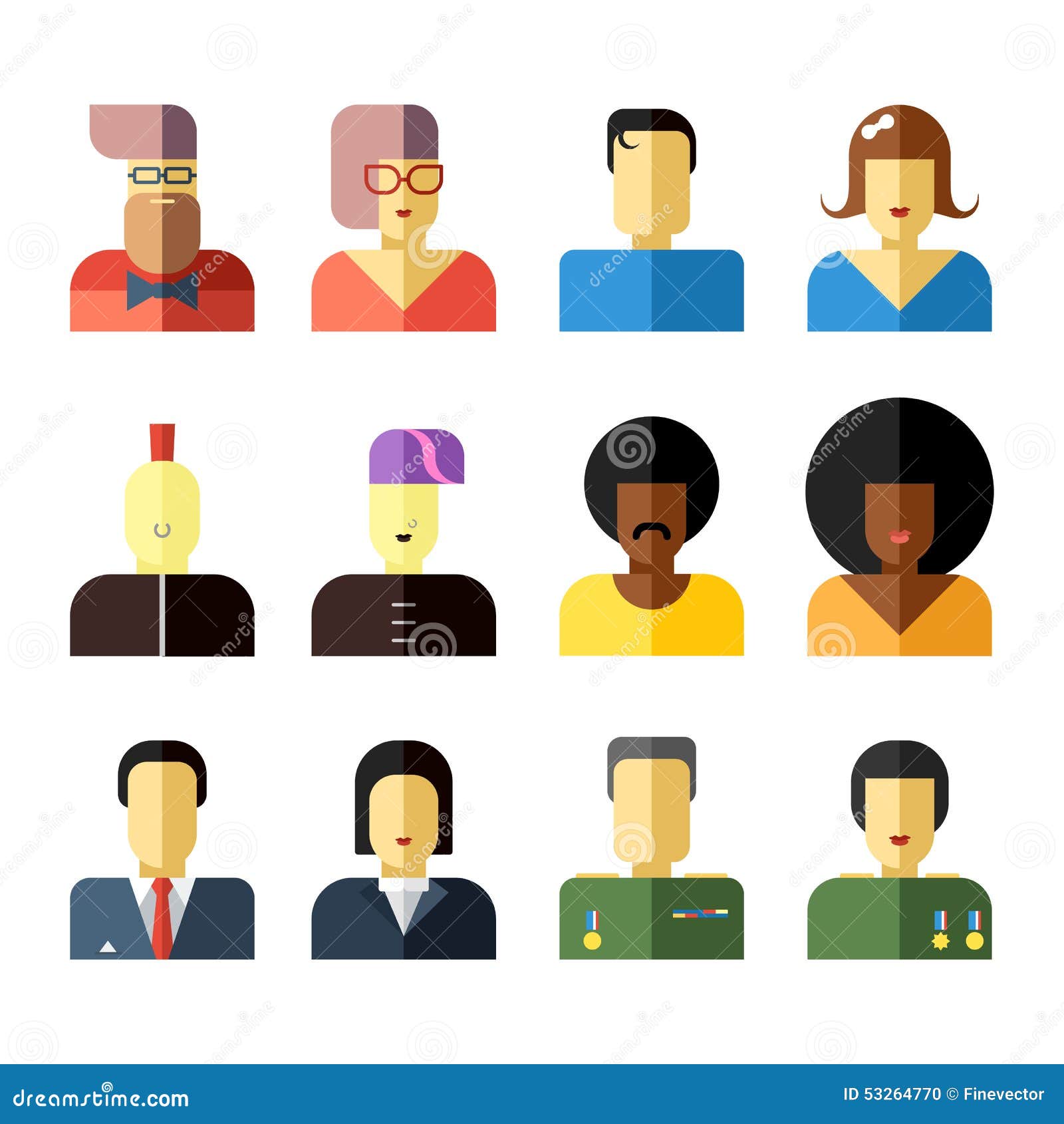 People Flat Icons Collection. Stock Vector - Illustration of flat, cook ...