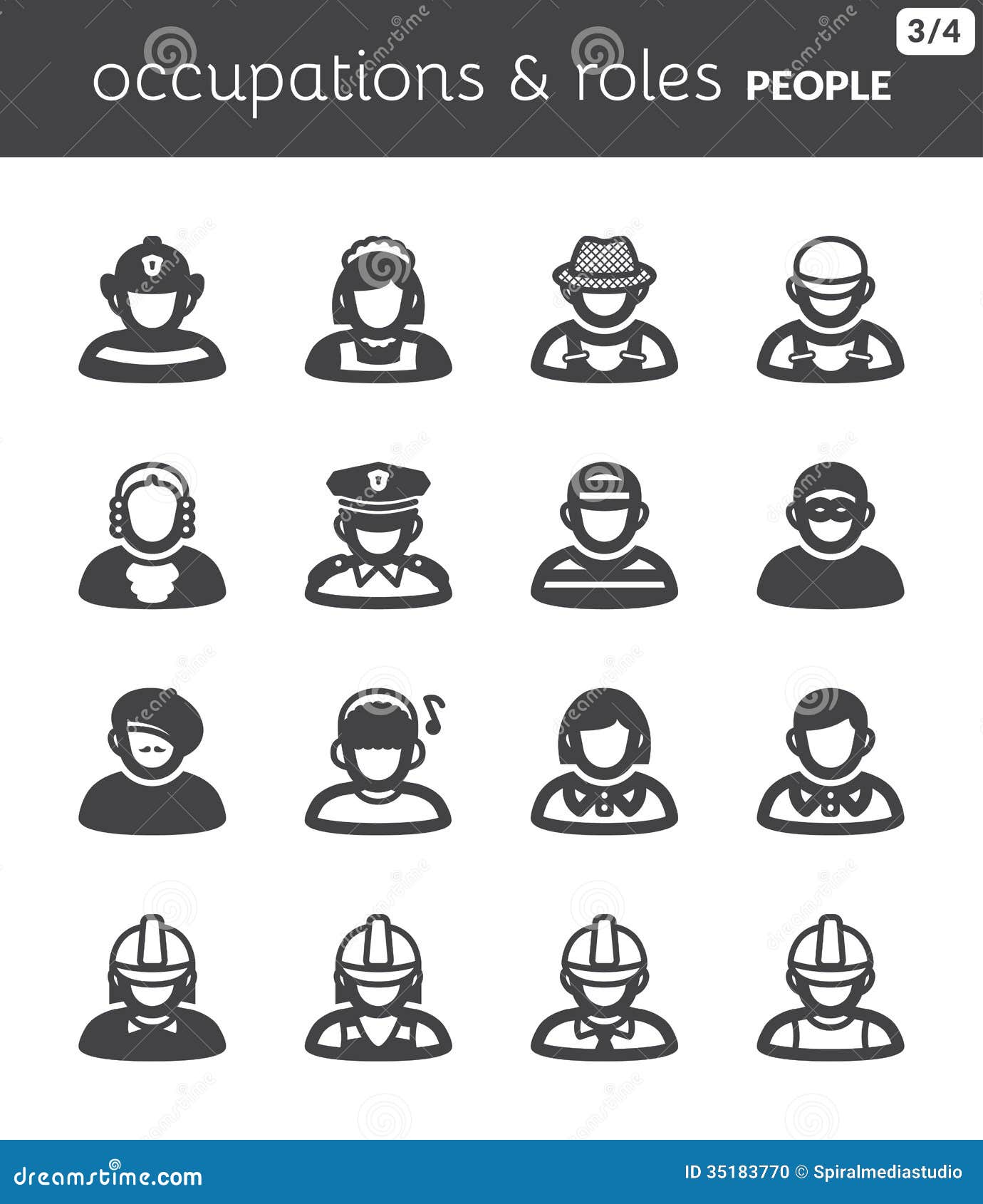 People Flat Icons. Occupations and Roles Stock Vector - Illustration of ...