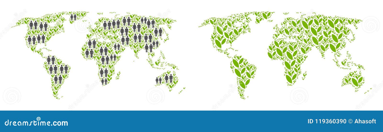 People and Flora World Map stock vector. Illustration of abstract ...