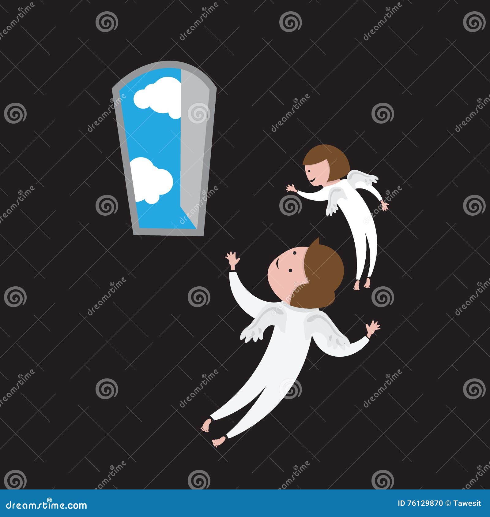 People flying to window 2 stock vector. Illustration of businessman ...