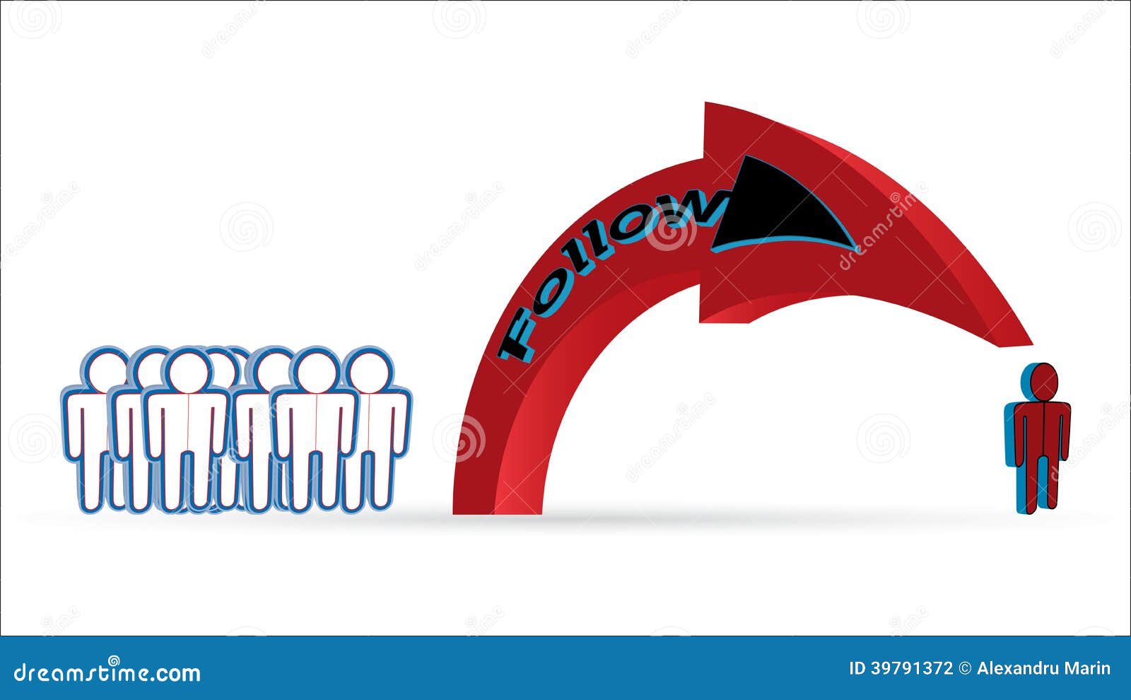 People following leader stock vector. Illustration of concept - 39791372