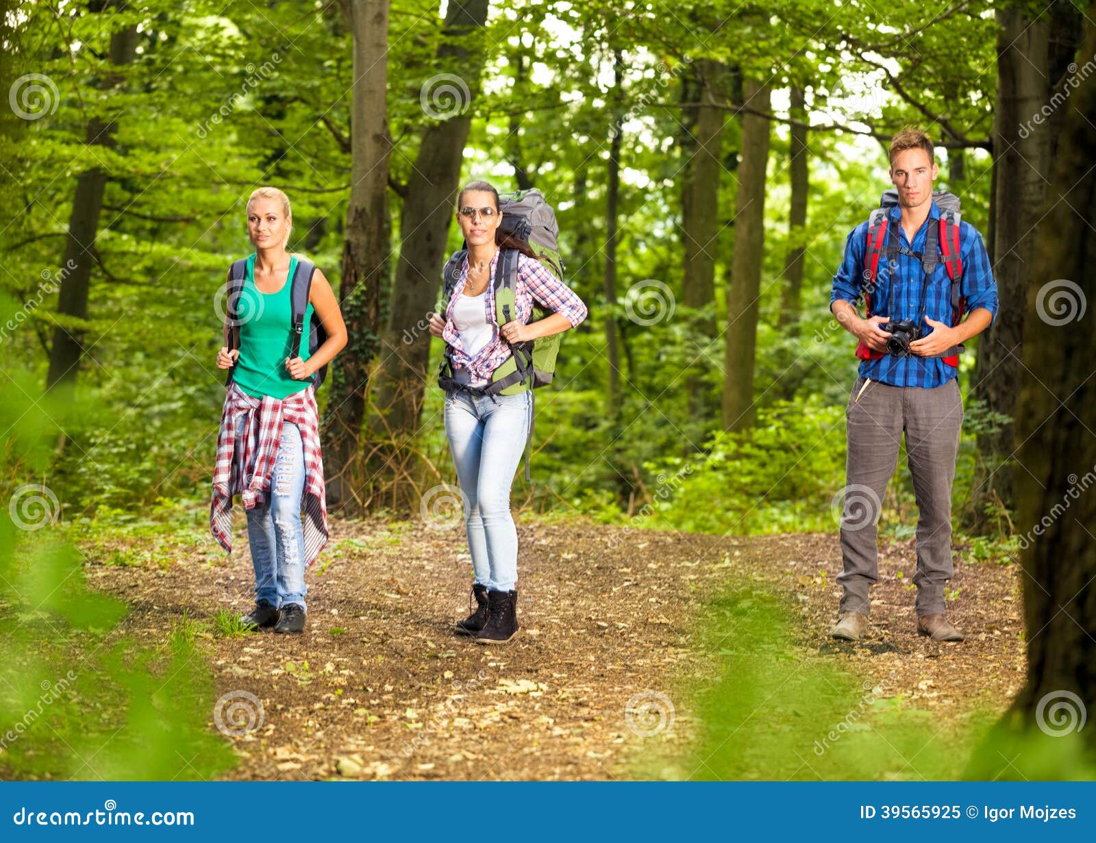 People in forest stock image. Image of caucasian, green - 39565925