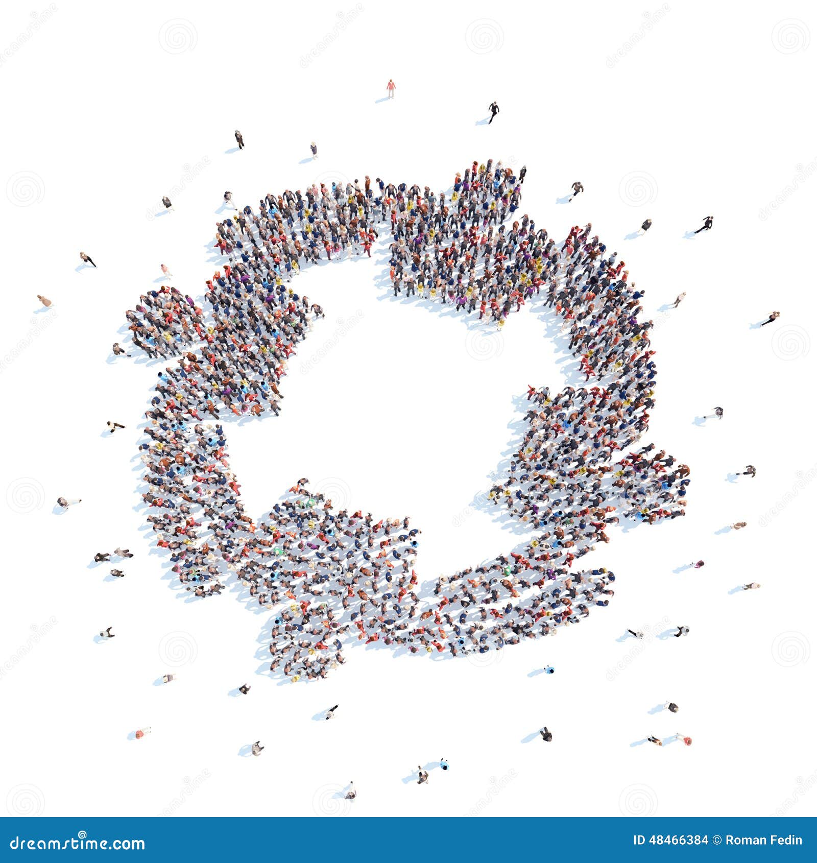 People in the Form of an Abstract Symbol Business. Stock Illustration ...