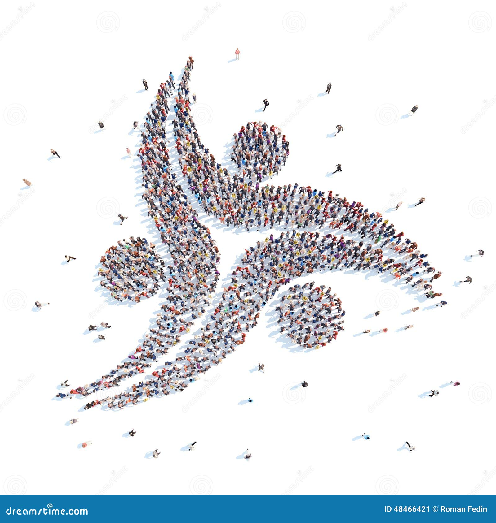 People in the Form of an Abstract Symbol Business. Stock Illustration ...