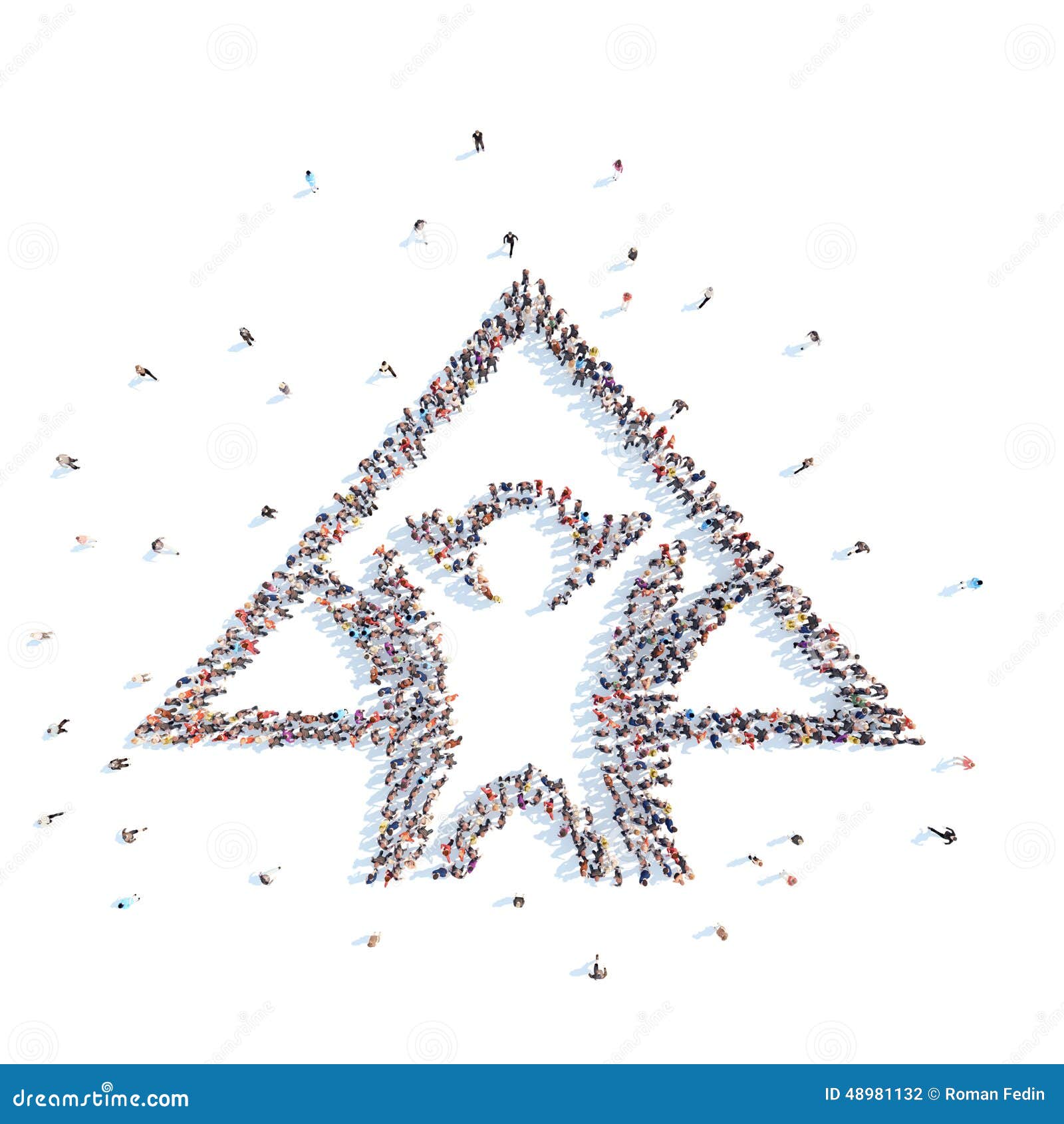 People in the Form of an Abstract Symbol Business. Stock Illustration ...