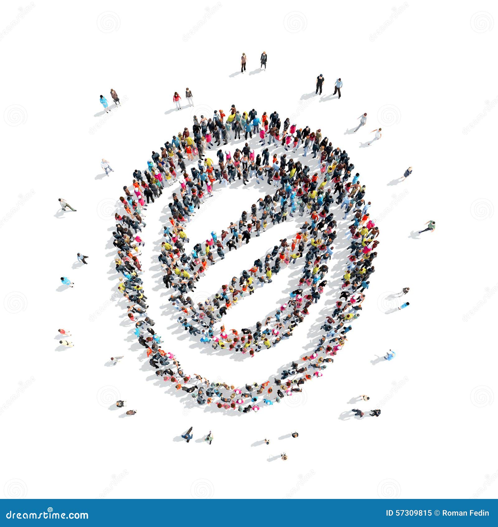 People in the Form of an Abstract Symbol. Stock Illustration ...