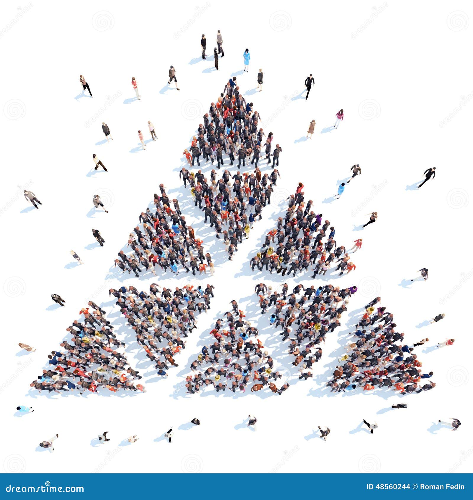 People in the Form of an Abstract Symbol. Stock Illustration ...
