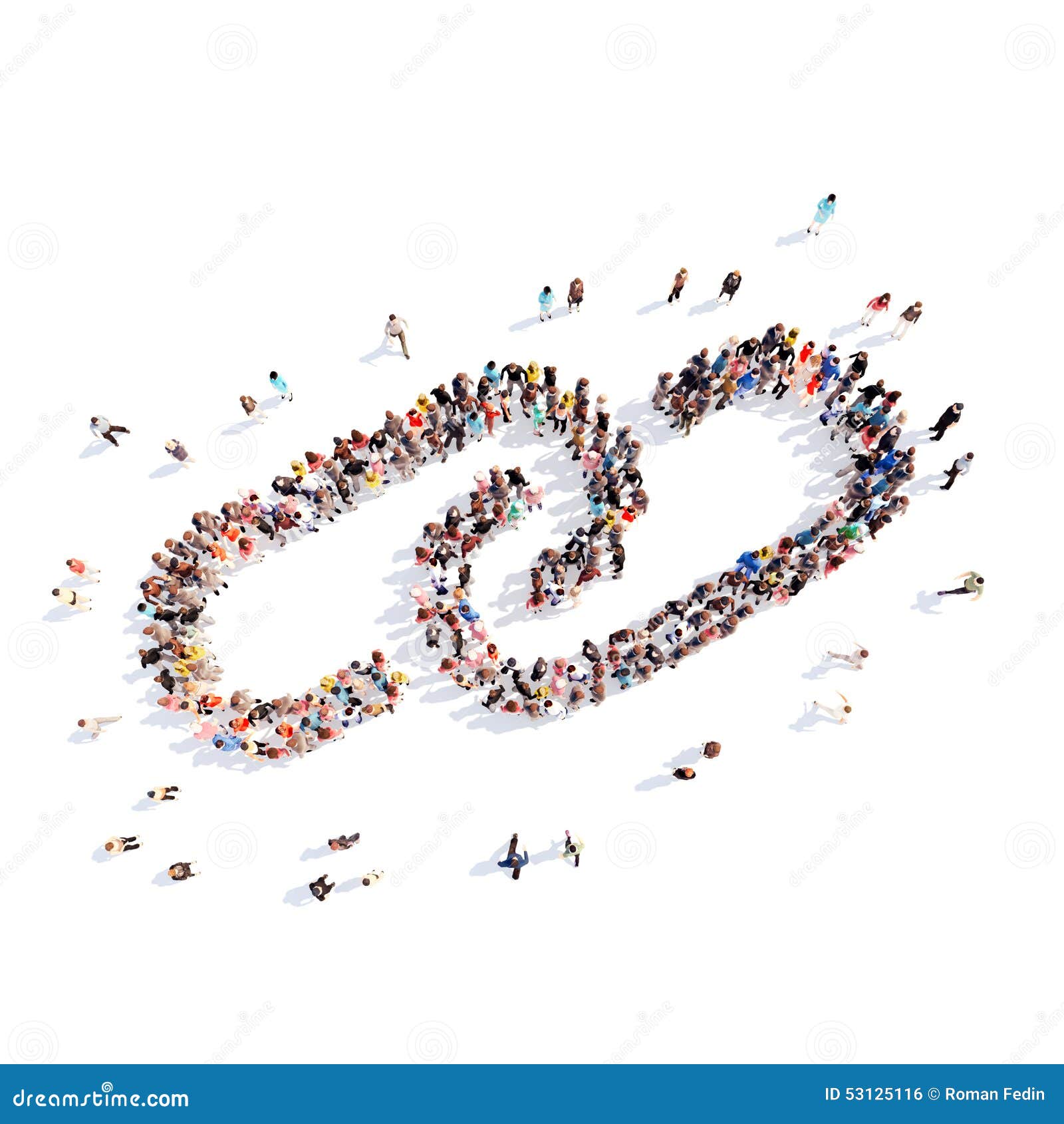 People in the Form of a Chain Link Stock Illustration - Illustration of ...