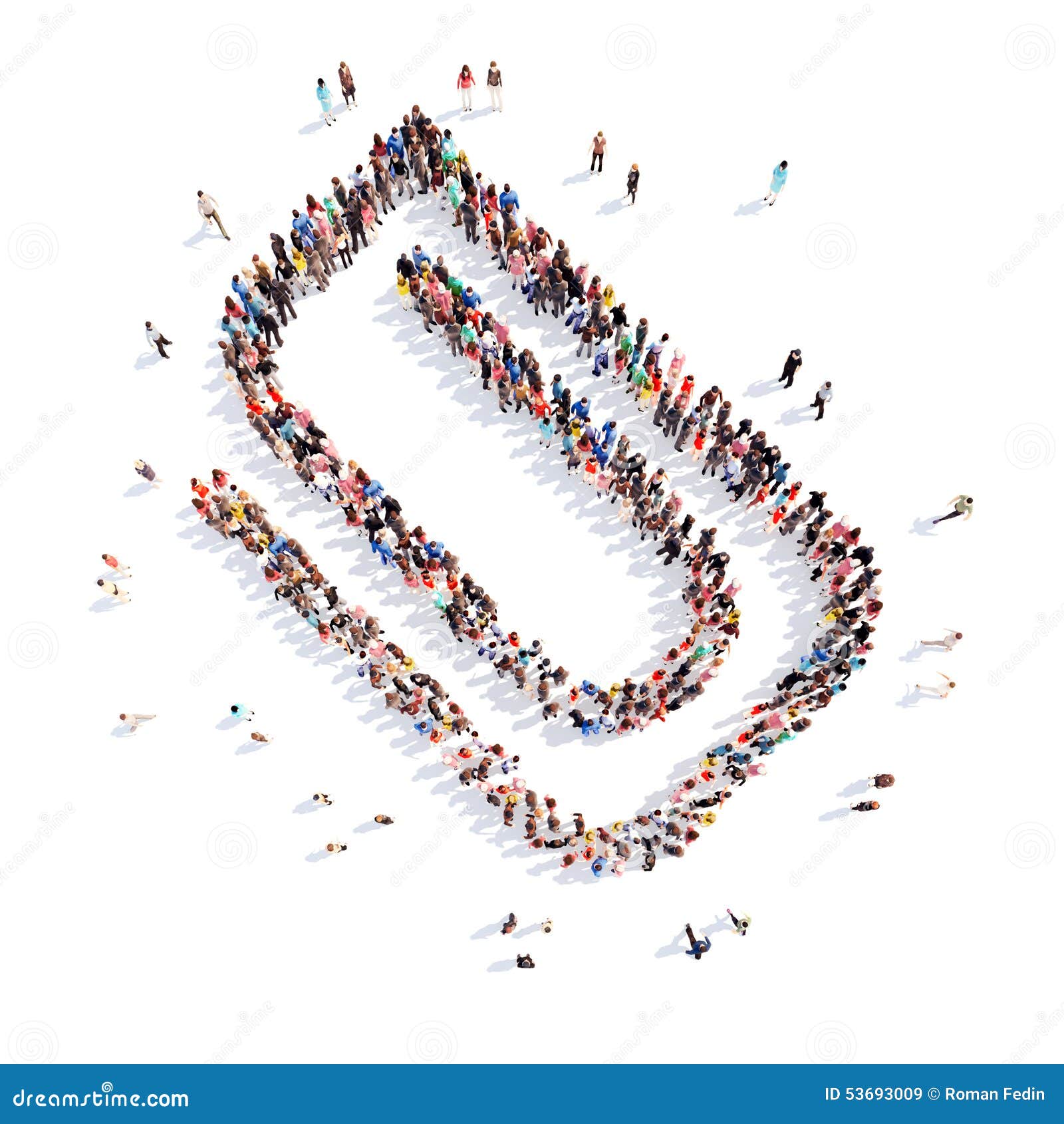 People in the Form of a Chain Link Stock Illustration - Illustration of ...