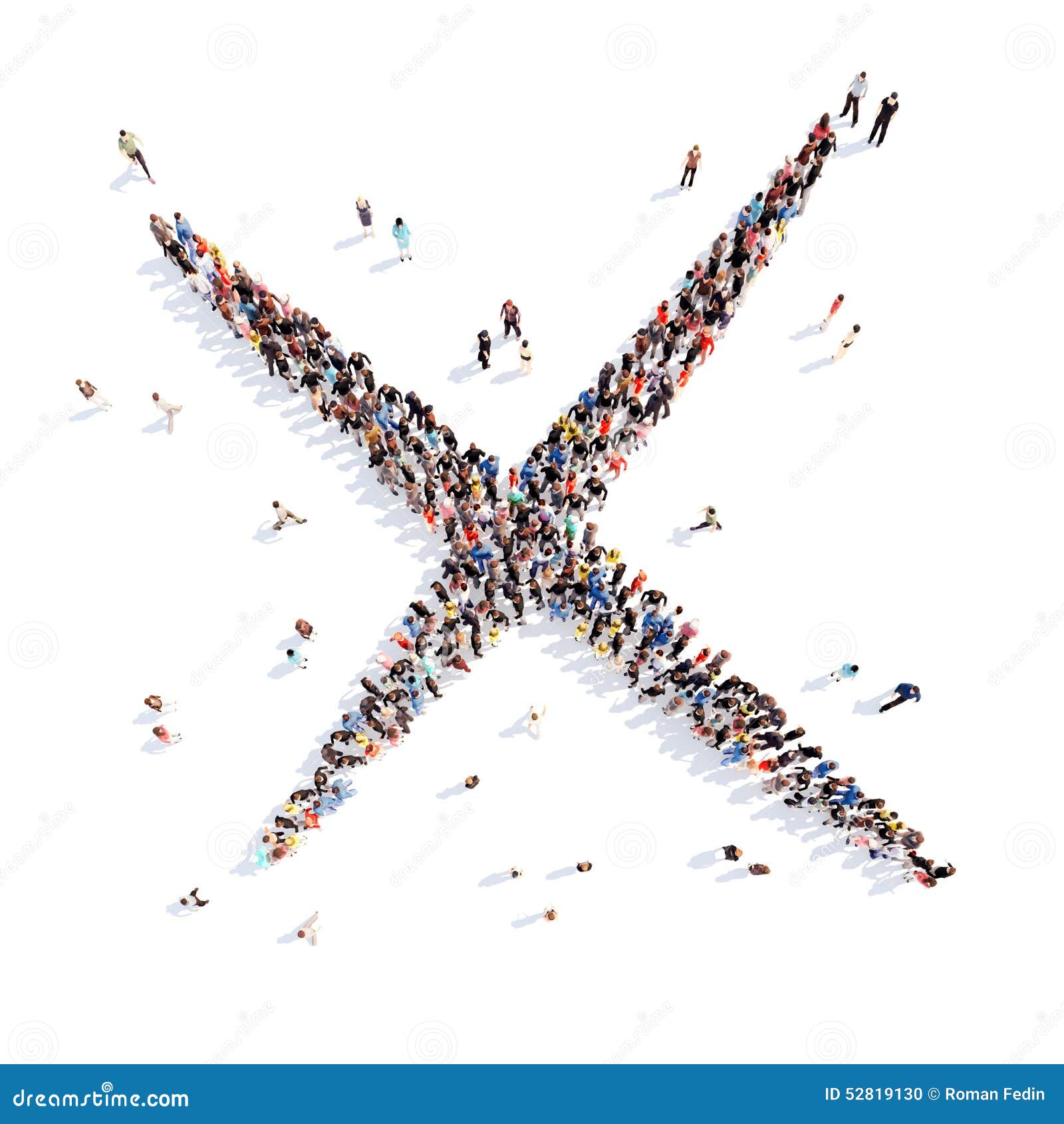 People in the Form of Check Mark Stock Illustration - Illustration of ...