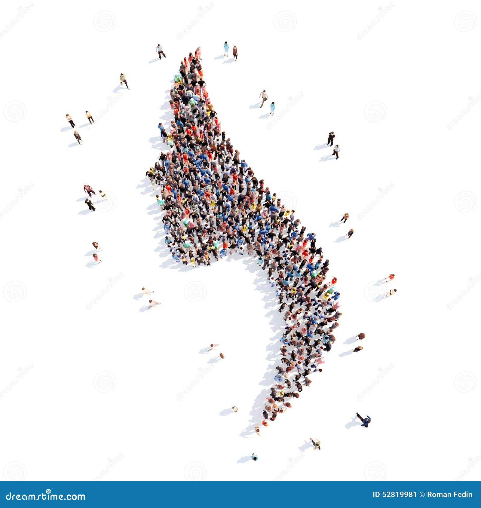 People in the Form of Female Profile Stock Illustration - Illustration ...