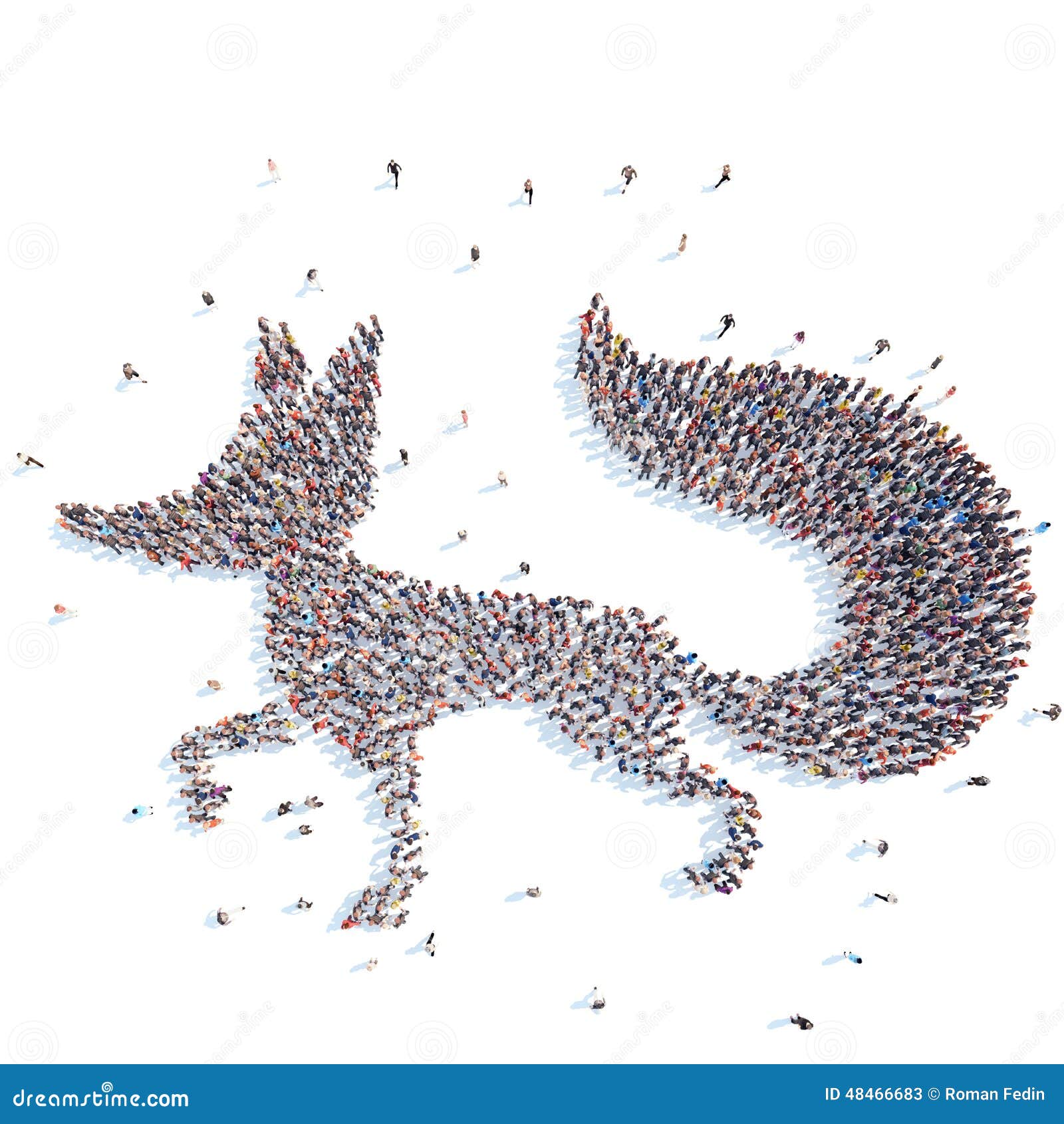 People in the Form of a Fox. Stock Illustration - Illustration of ...
