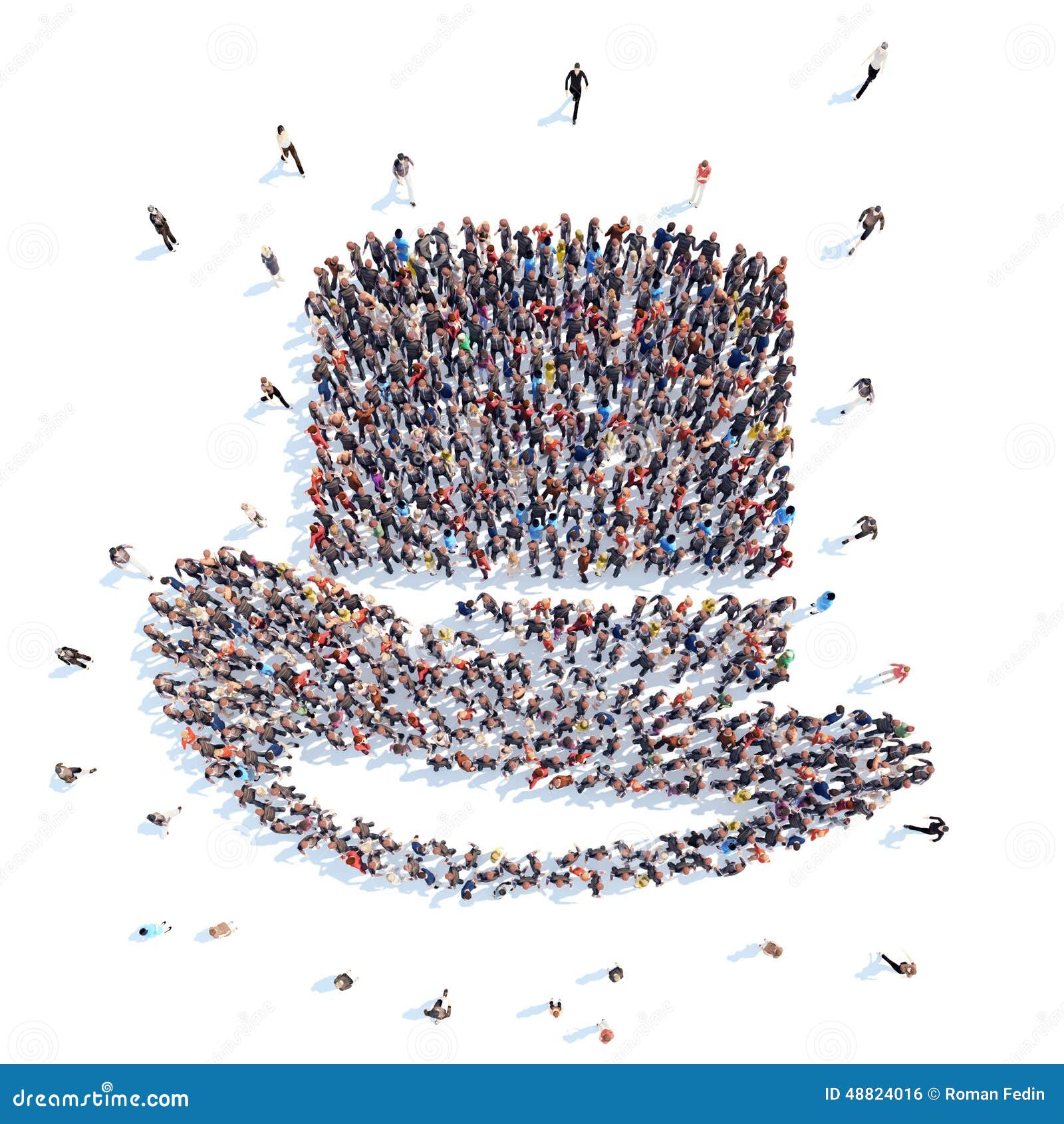 People in the Form of a Hat. Stock Illustration - Illustration of ...