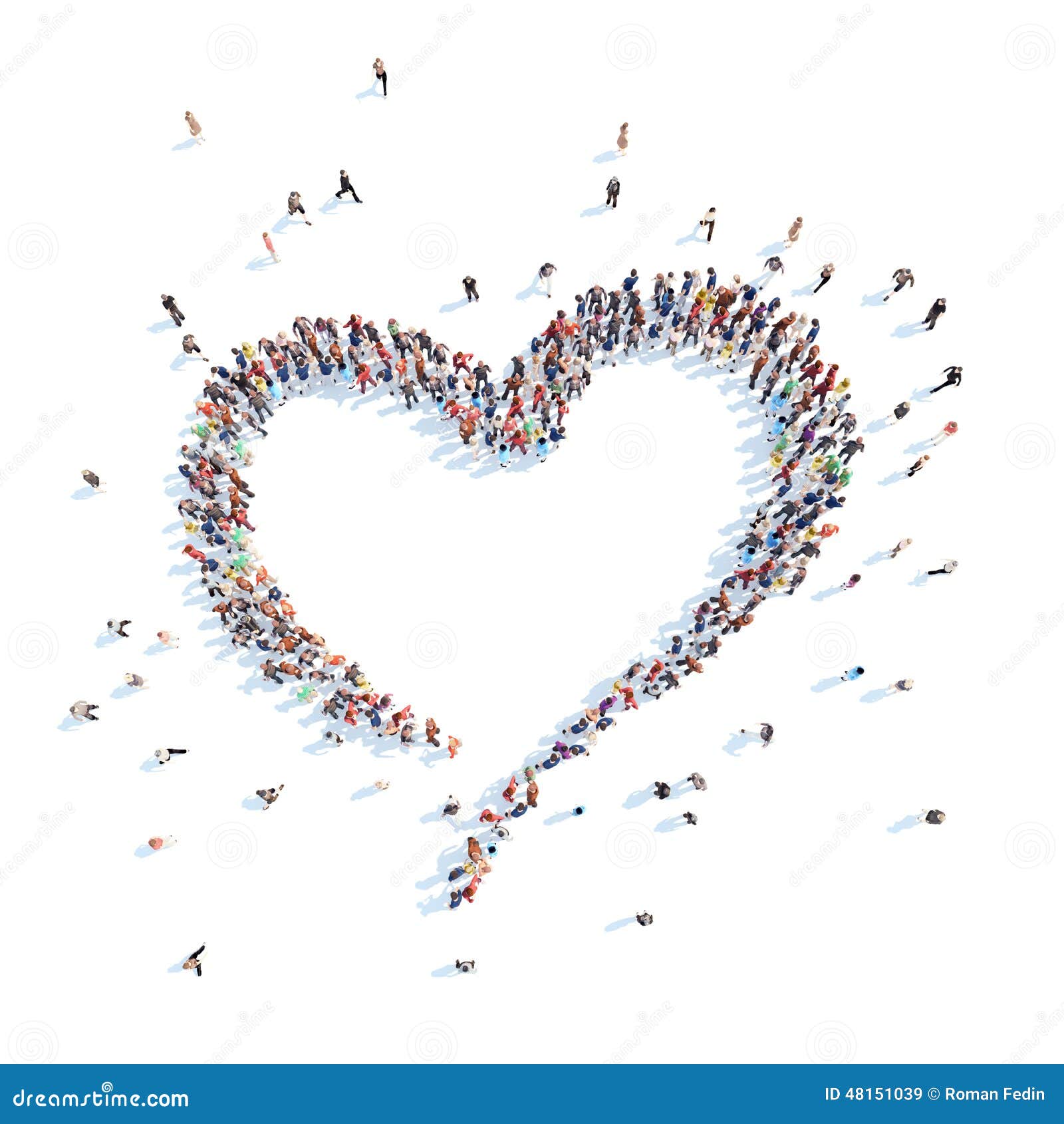 People in the Form of Heart. Stock Illustration - Illustration of ...