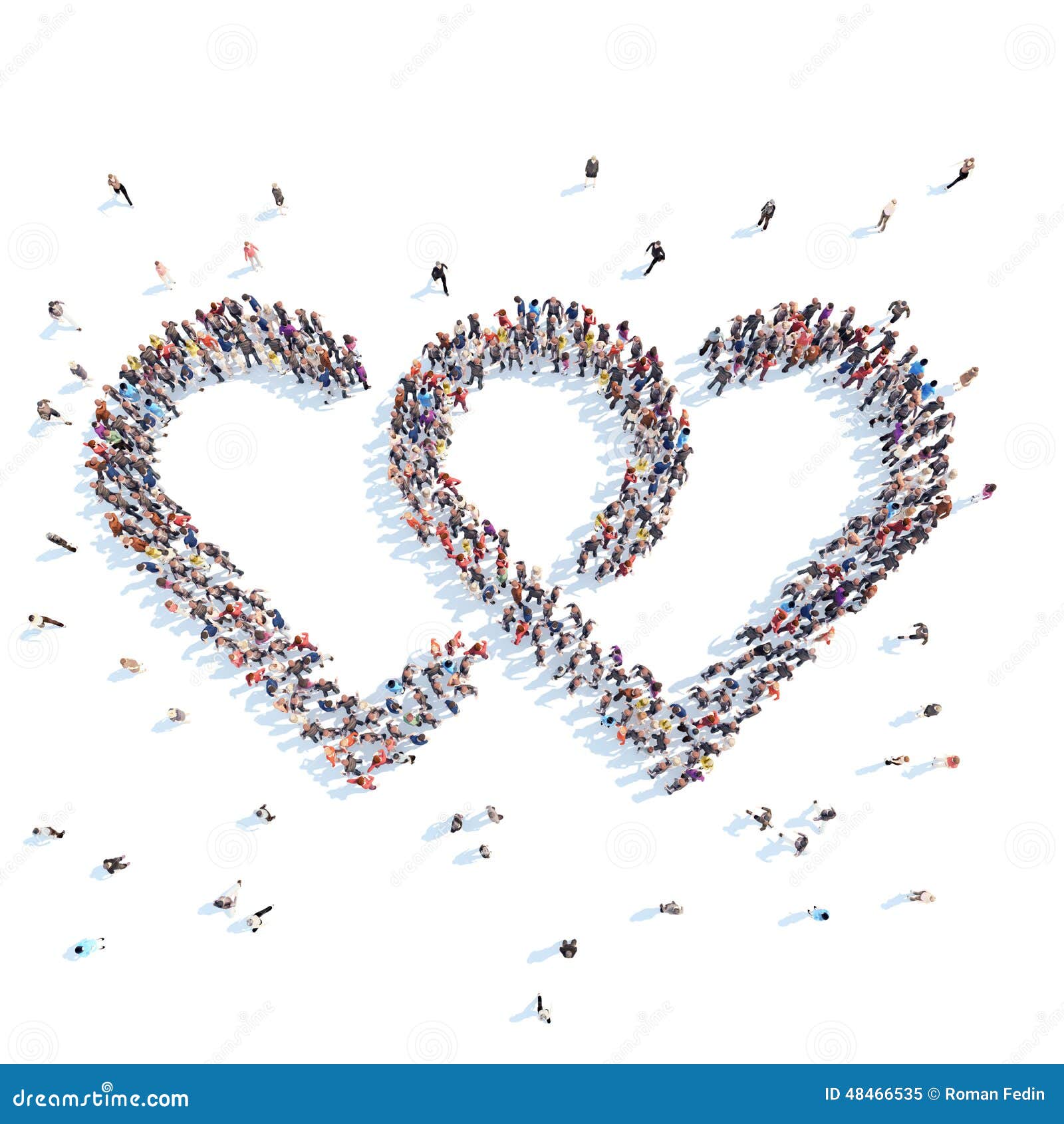 People in the Form of Hearts. Stock Illustration - Illustration of ...