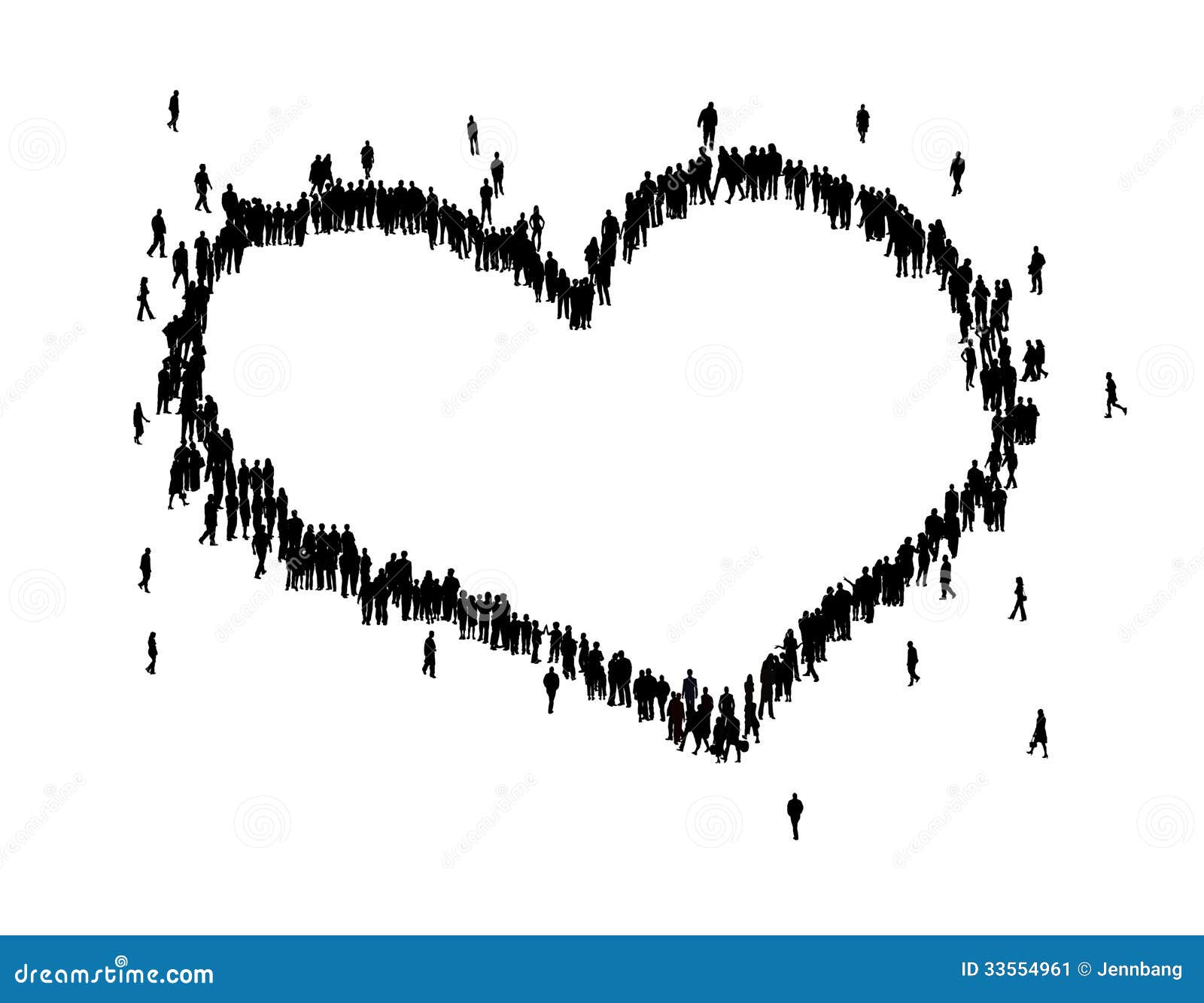 People form a love shape stock illustration. Illustration of group ...