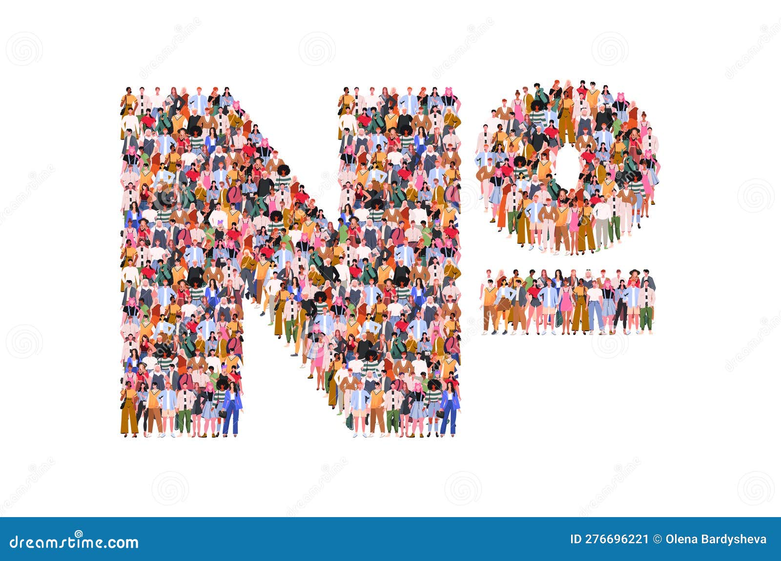 People in Form of Ordinal Number Mark Number. Ilustração do Vetor ...