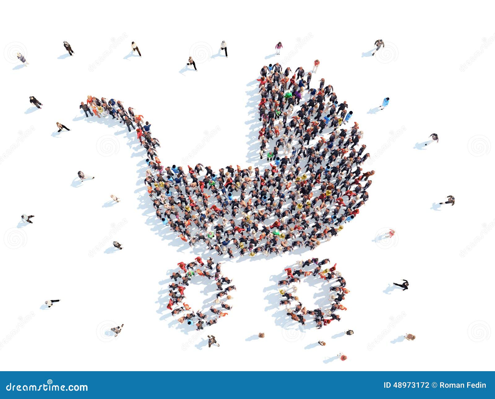 People in the Form of a Pram. Stock Illustration - Illustration of ...