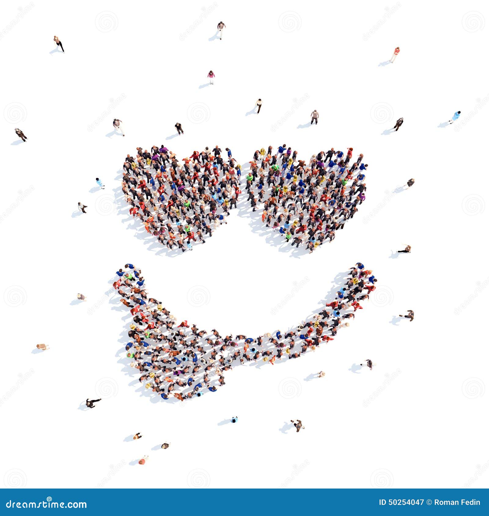 People in the Form of a Smile Stock Illustration - Illustration of ...
