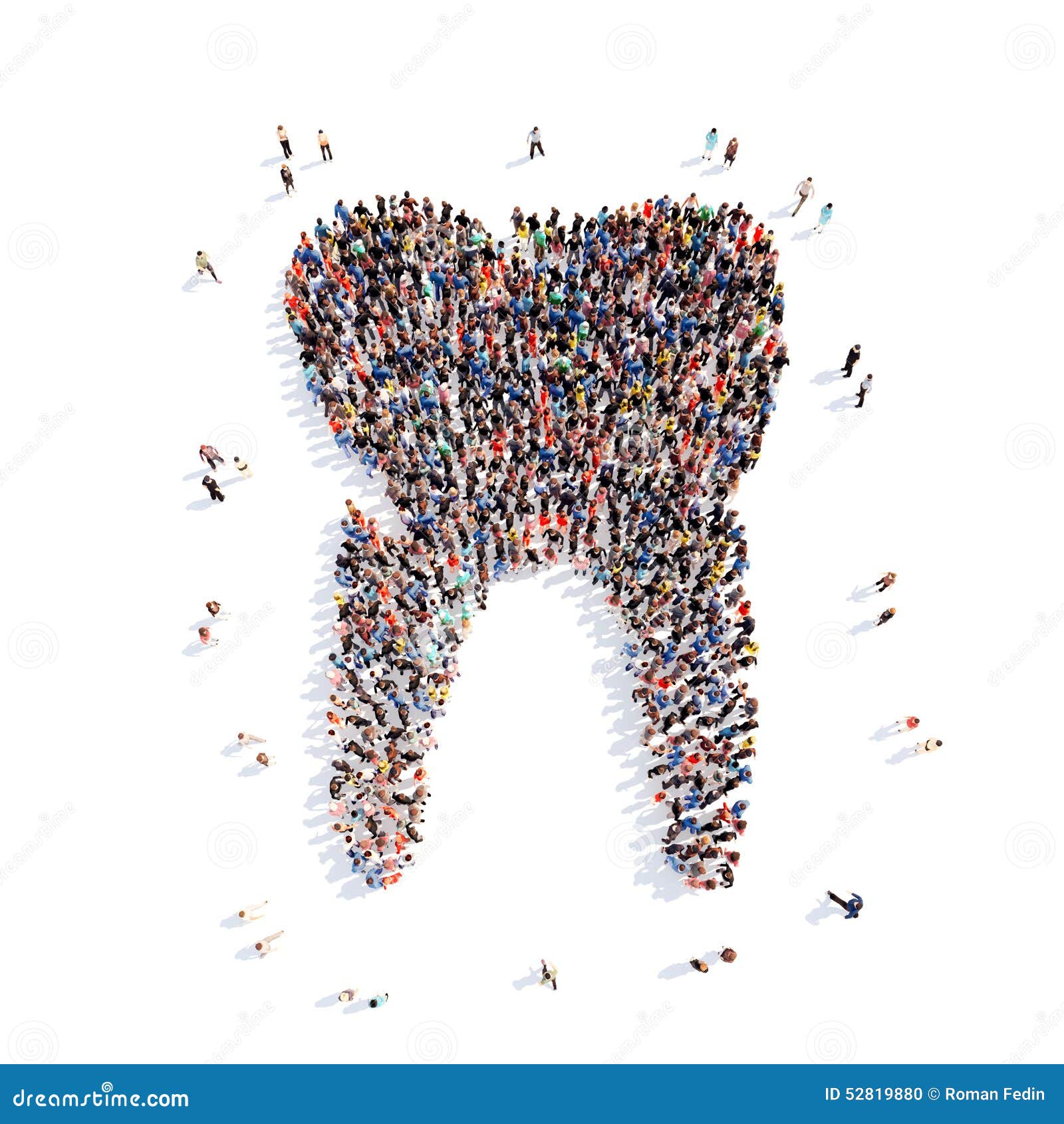 People in the Form of a Tooth Stock Illustration - Illustration of ...