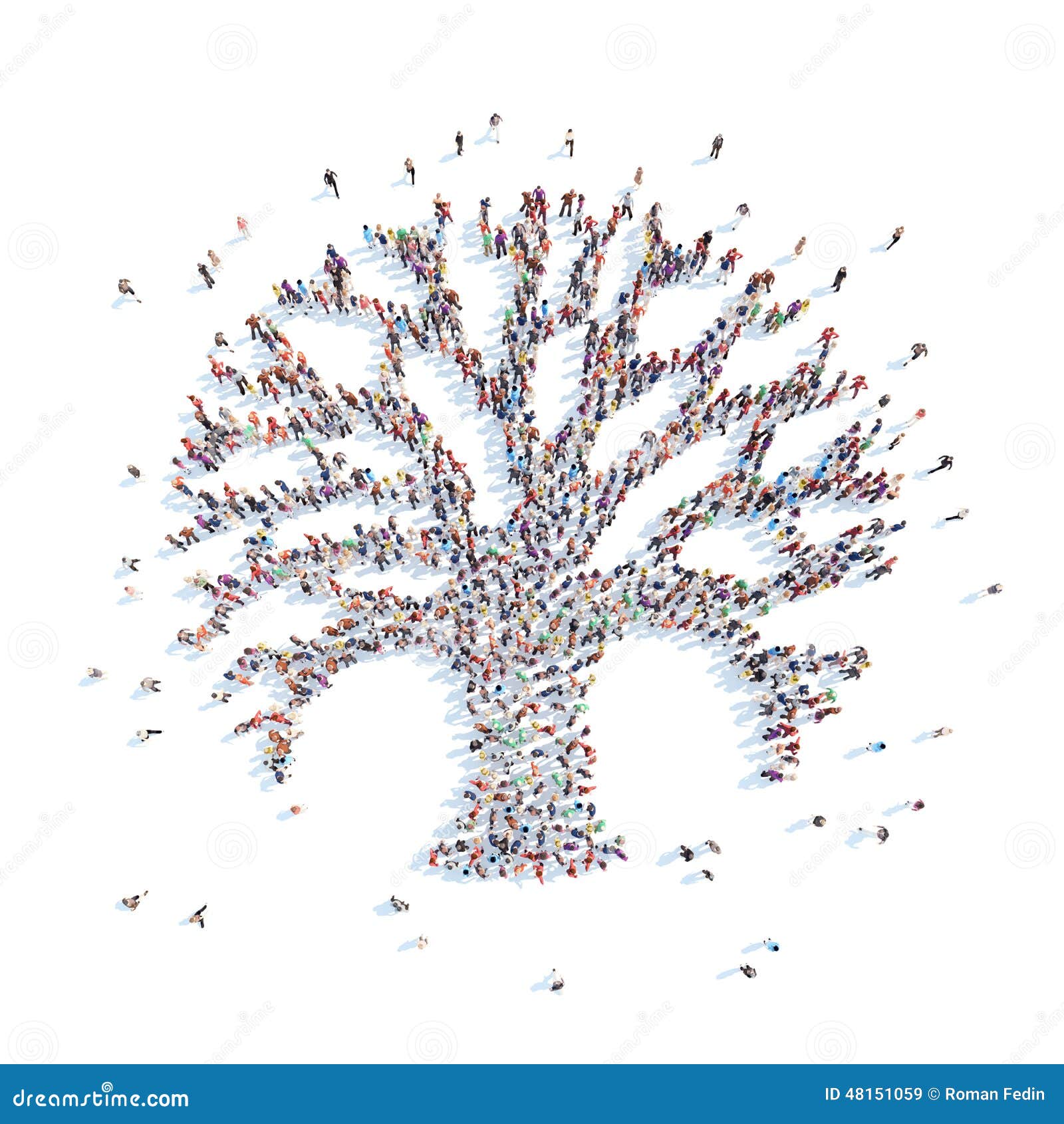People in the Form of a Tree. Stock Illustration - Illustration of ...