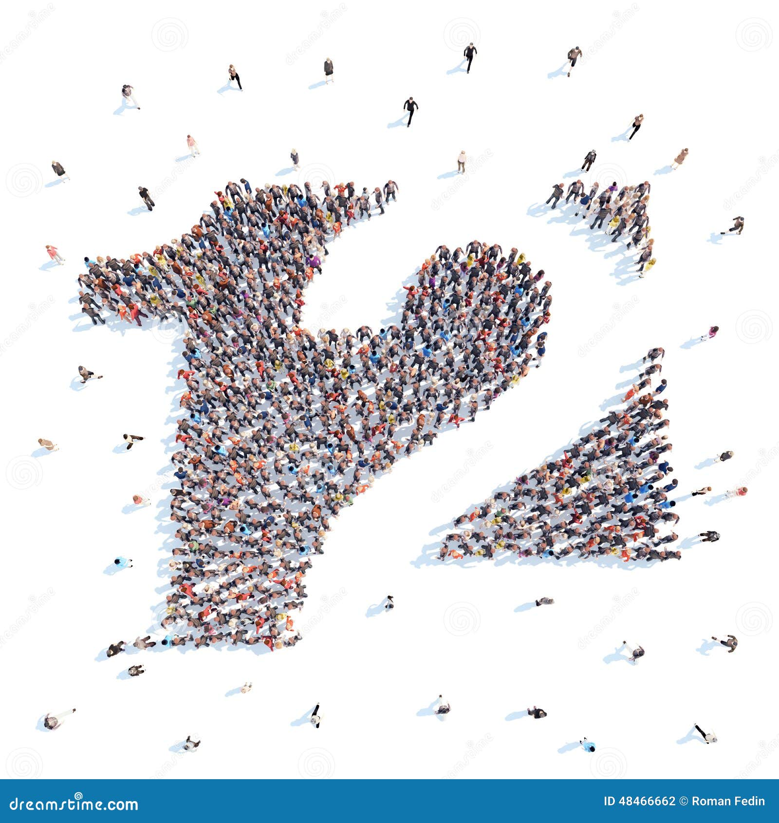 People in the Form of Twelve Numbers. Stock Illustration - Illustration ...