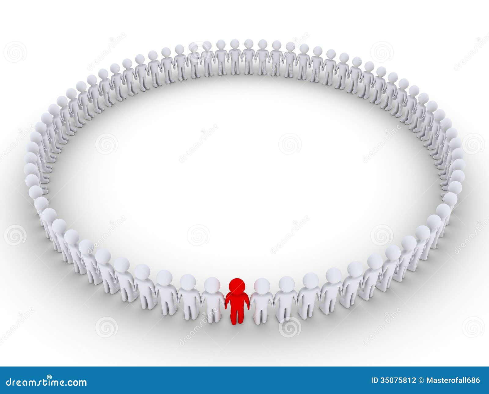 People Form a Very Big Circle and One is Different Stock Illustration ...