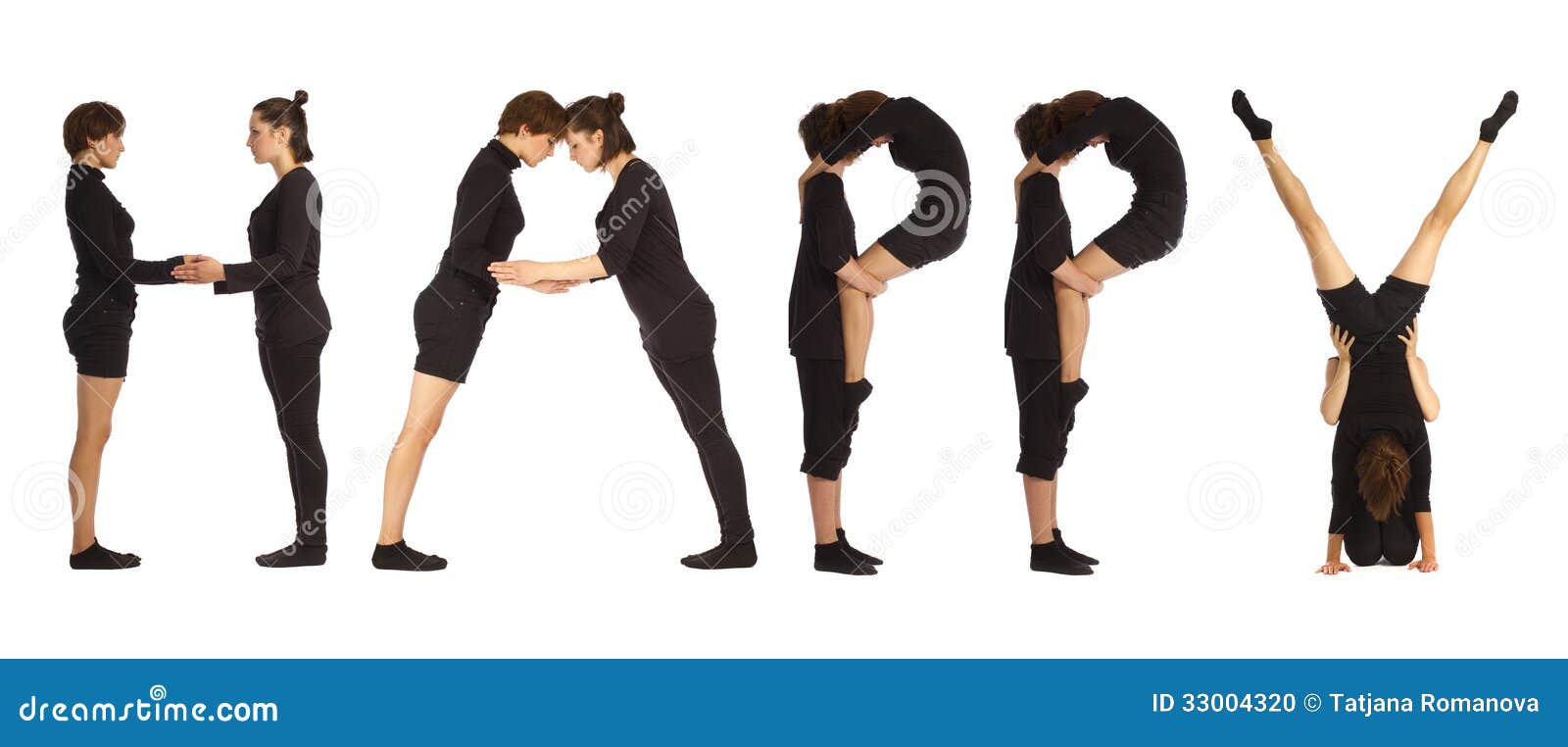 People Forming HAPPY Word Over White Background Stock Photo - Image of ...