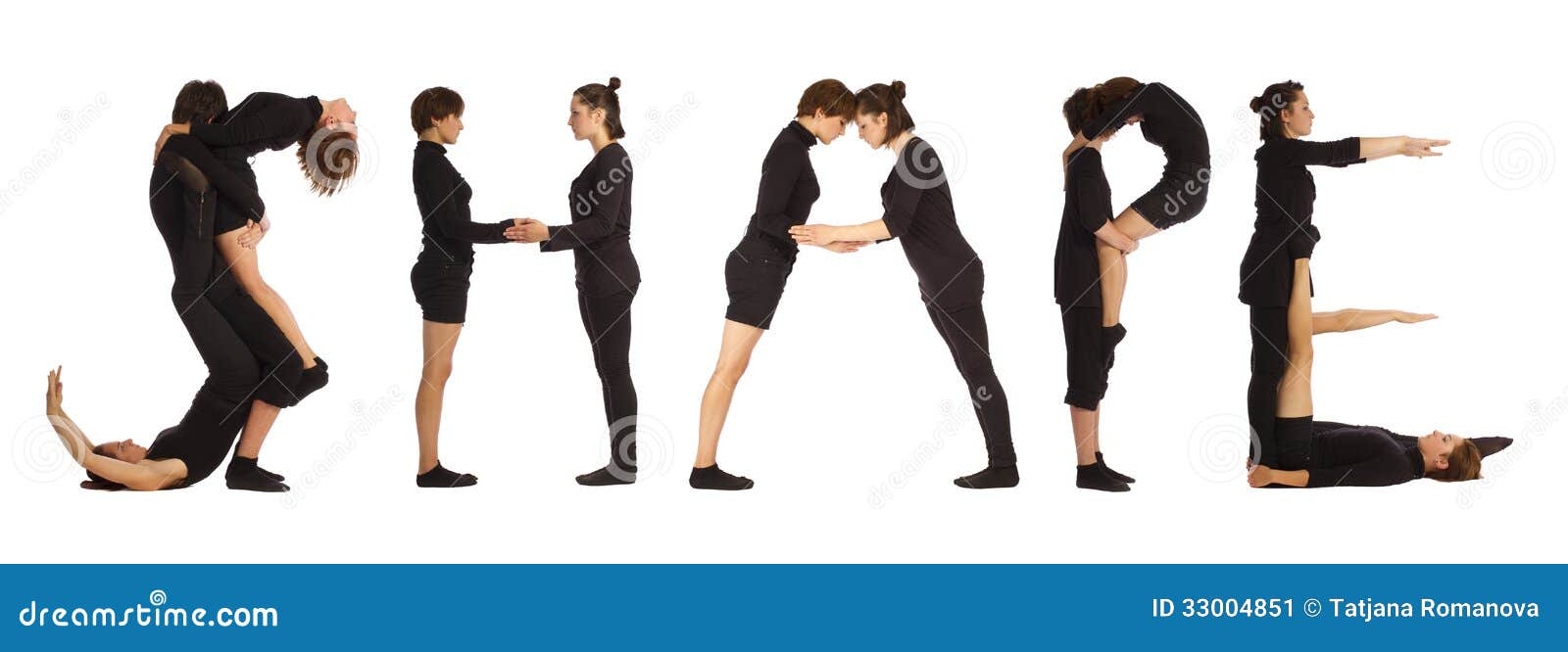 People Forming SHAPE Word Over White Background Stock Image - Image of ...