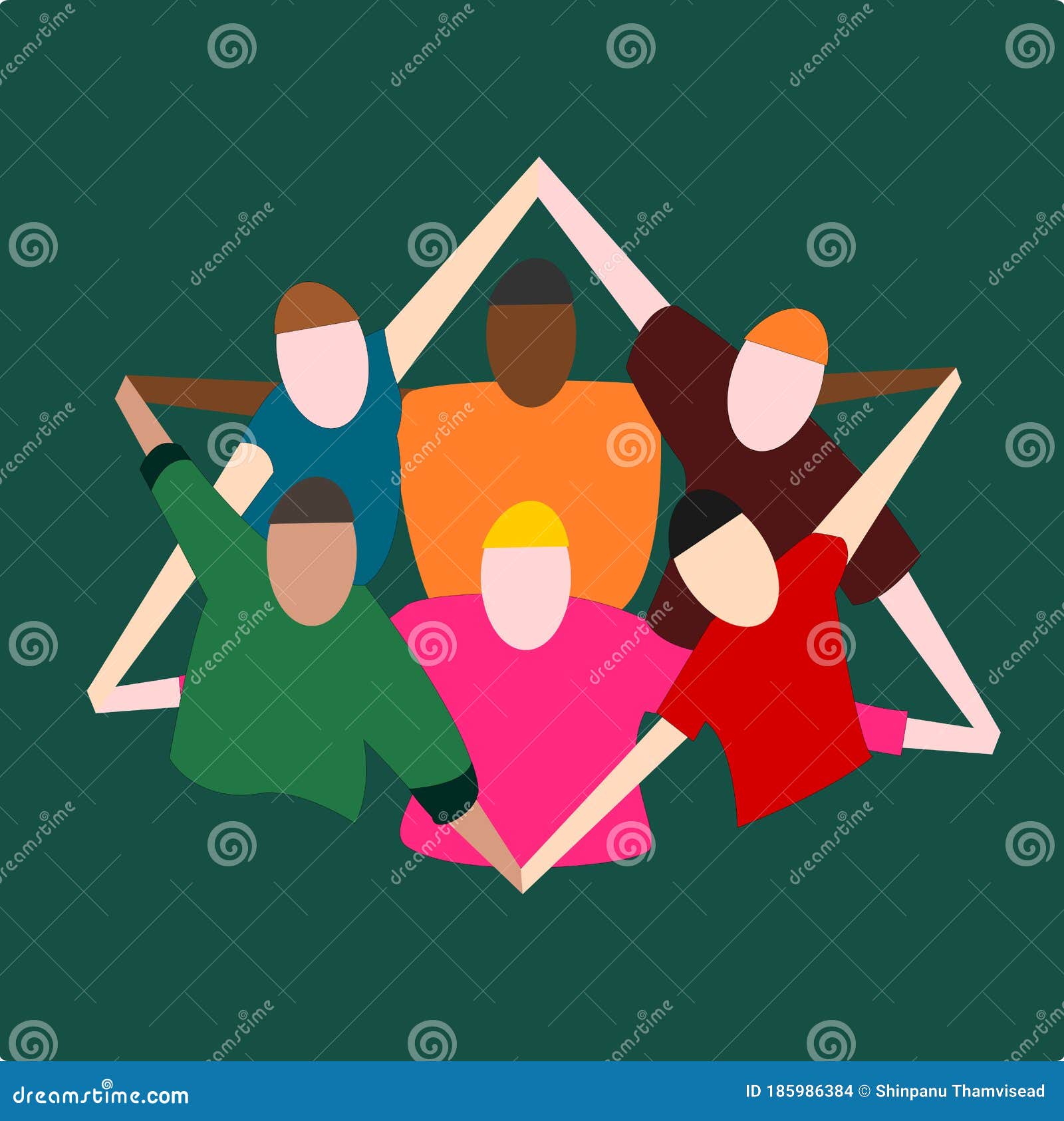 People Forming Star Shape. Community People Together, Unity and ...