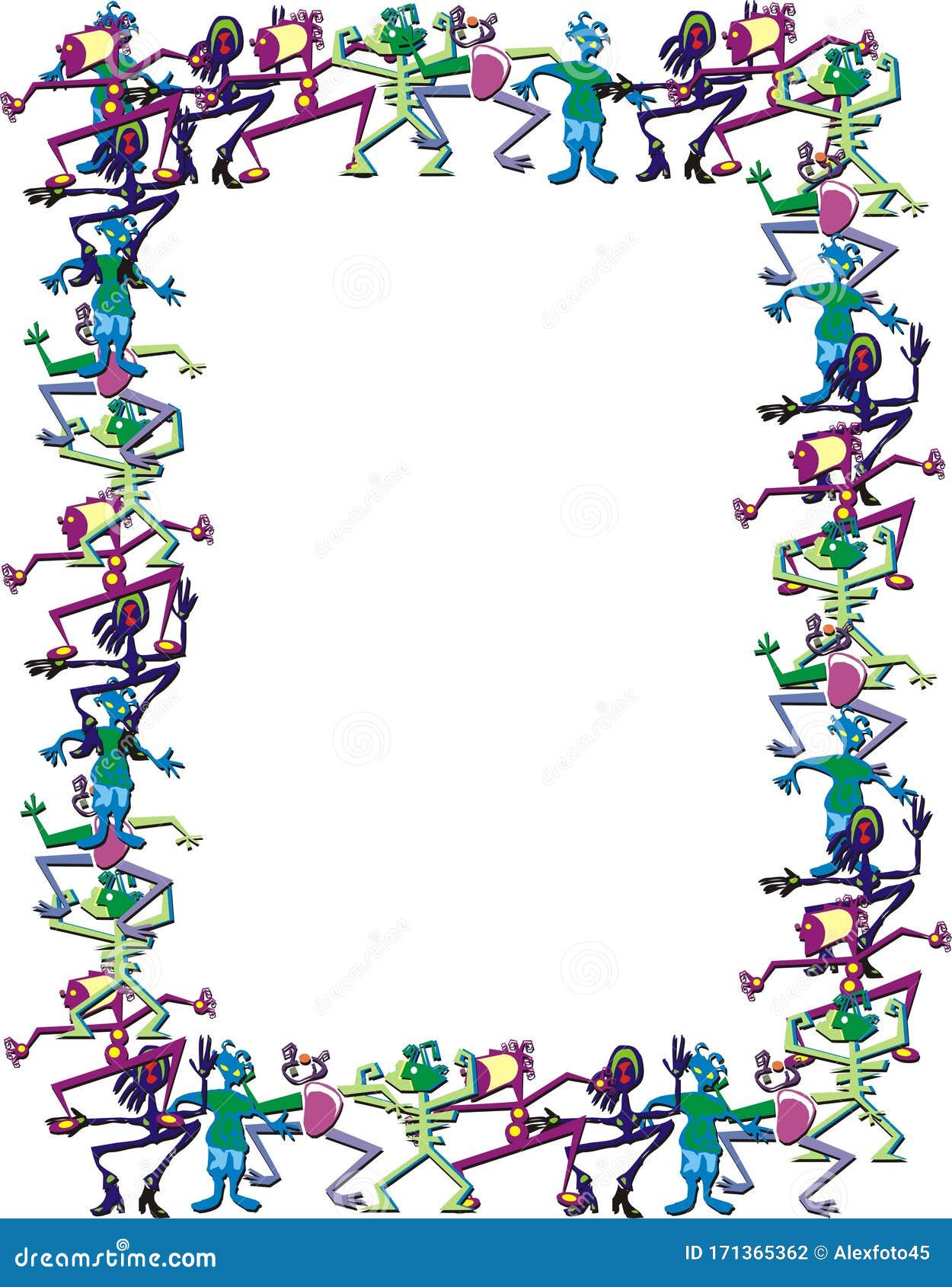 People Frame. White Background Frame Stock Illustration - Illustration ...