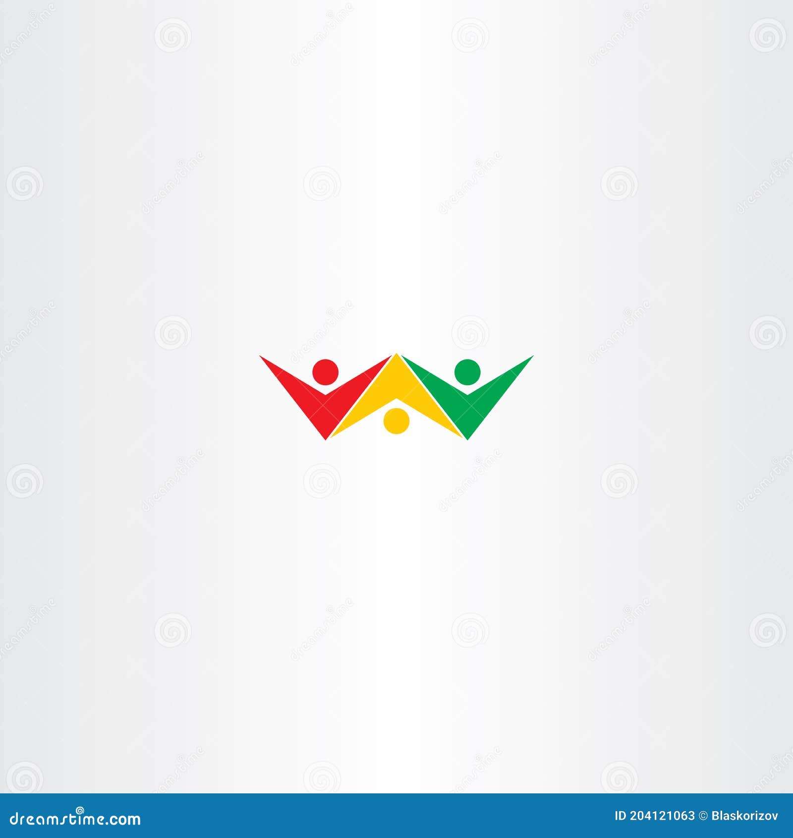 People Friends Colorful Vector Logo Design Stock Vector - Illustration ...